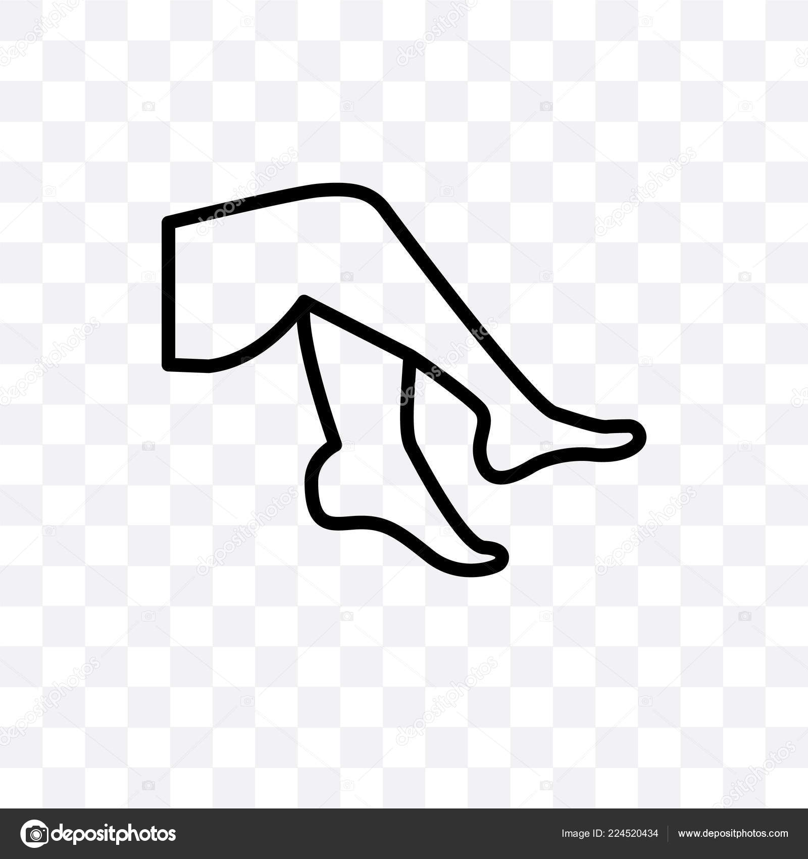 Foot Side View Vector Linear Icon Isolated Transparent Background Foot ...