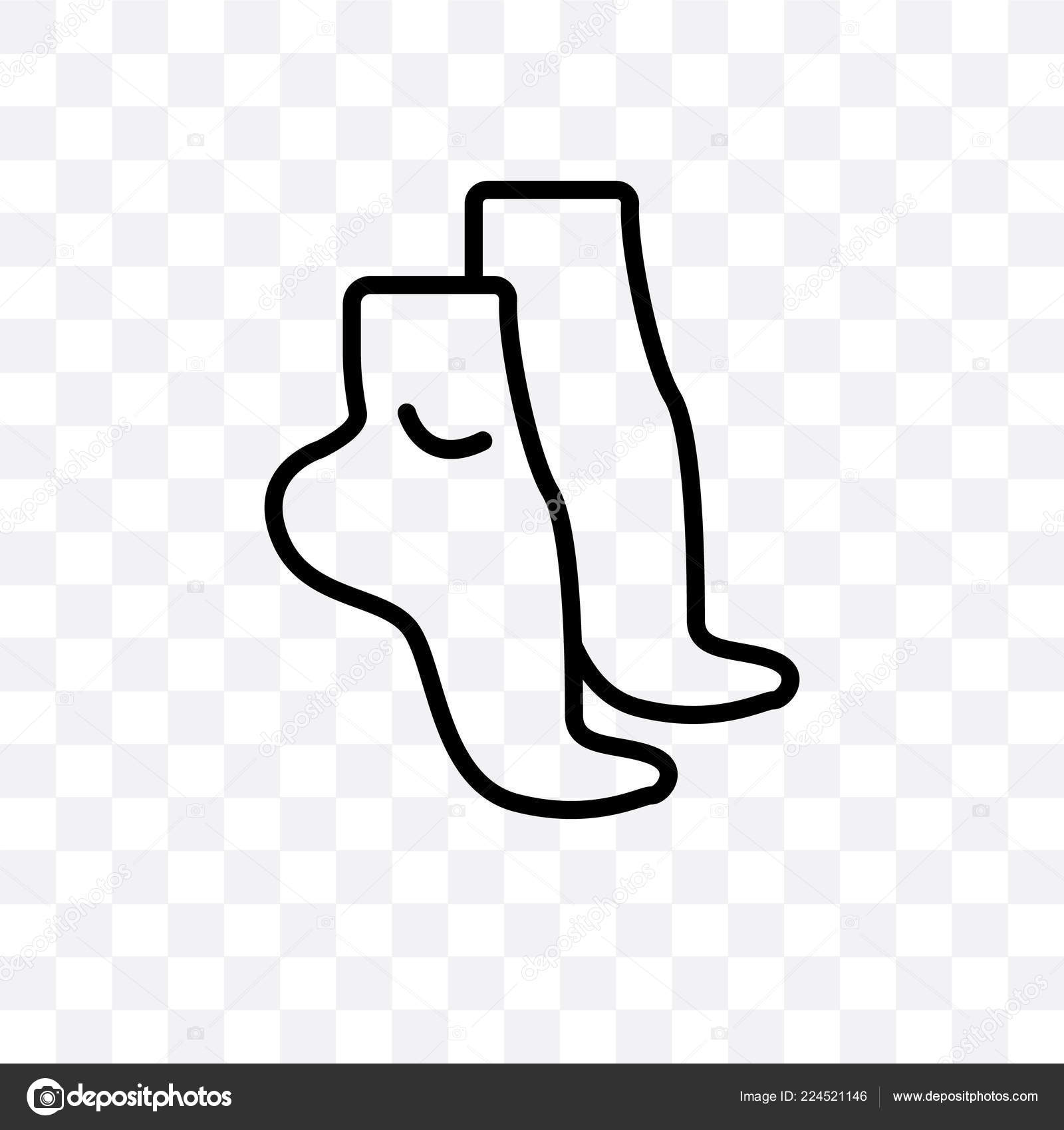 Tiptoe Feet Vector Linear Icon Isolated Transparent Background Tiptoe ...