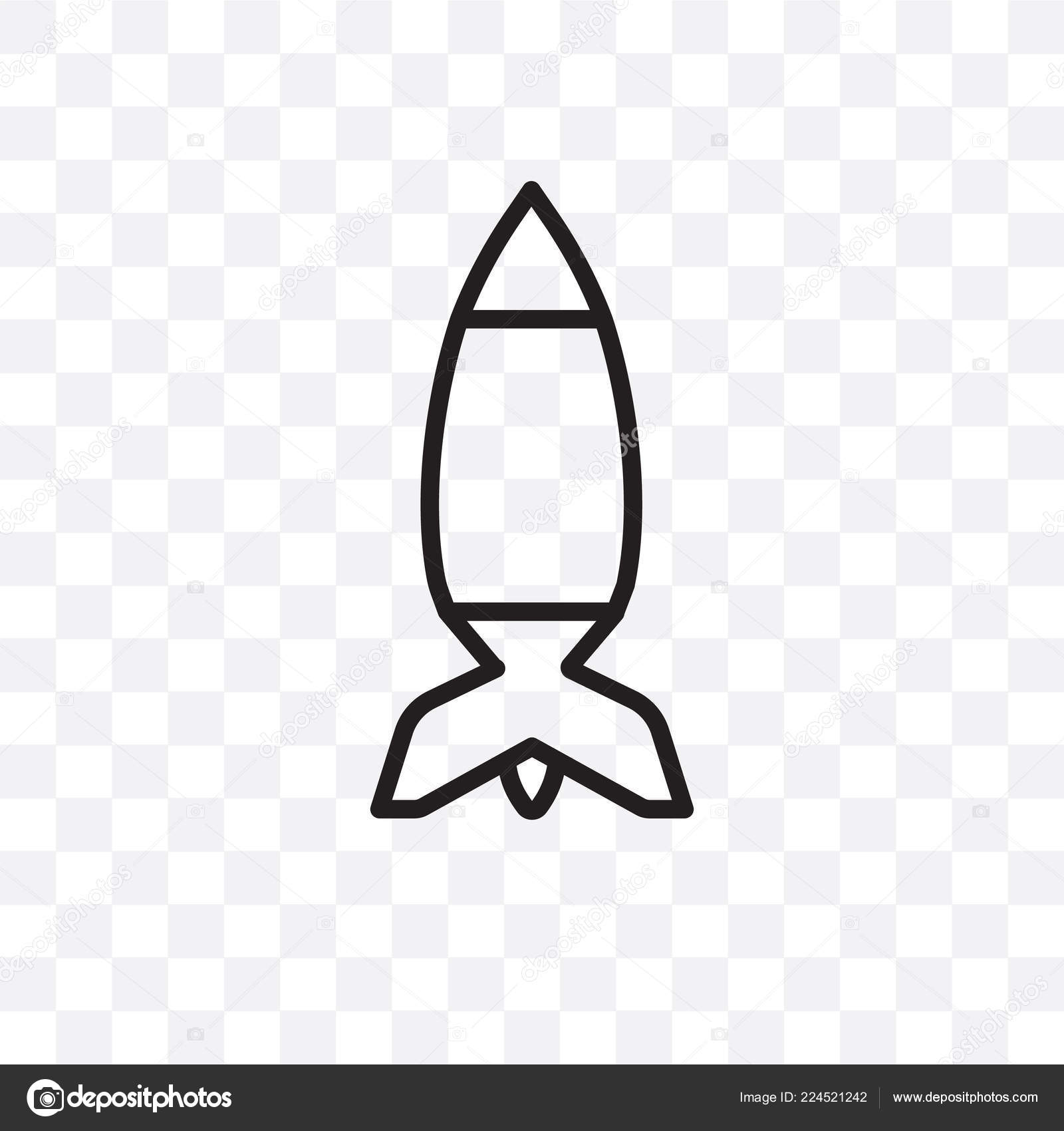 Airplane Bomb Vector Linear Icon Isolated Transparent Background ...