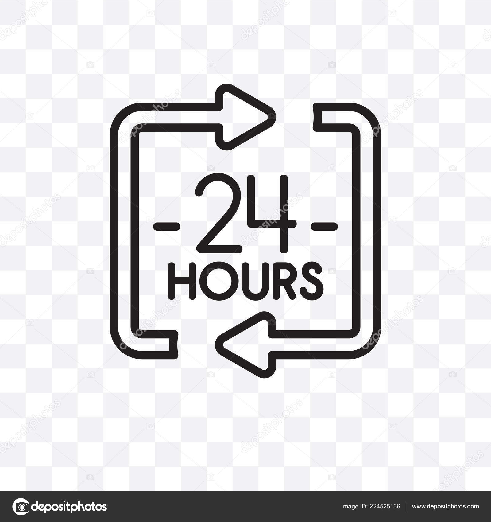 Hours Vector Linear Icon Isolated Transparent Background Hours ...