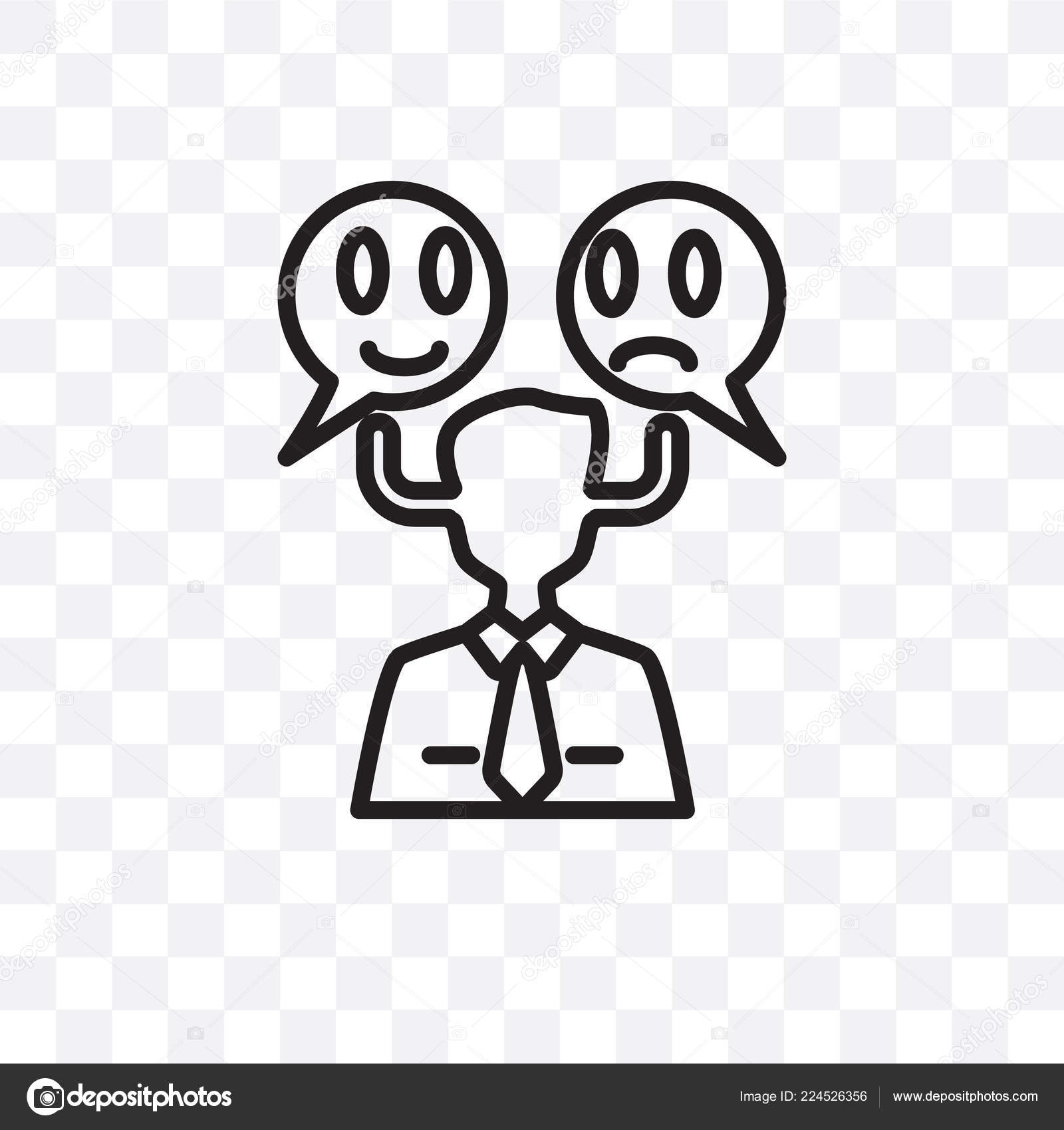 Emotions Vector Linear Icon Isolated Transparent Background Emotions ...