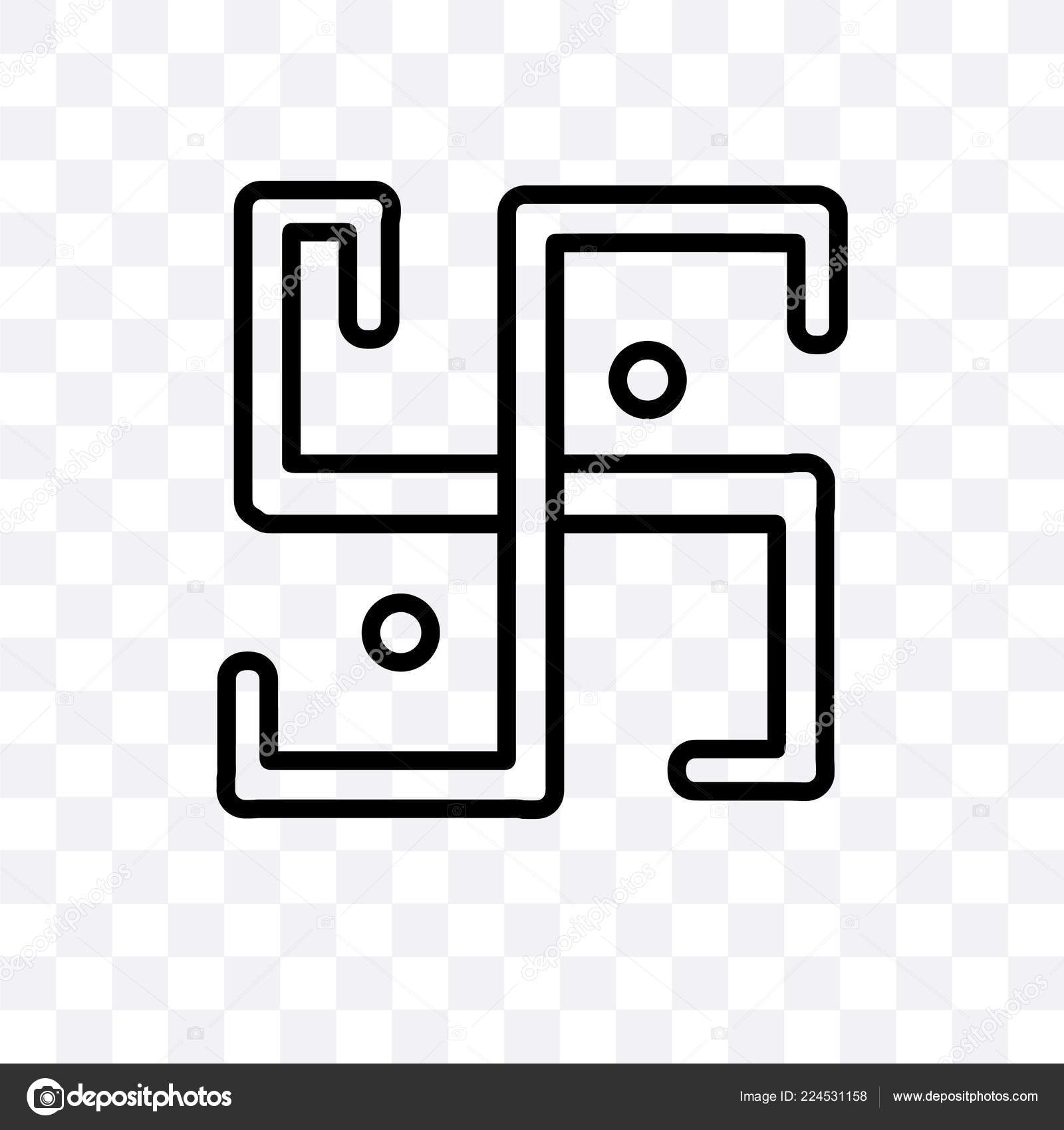 Hindu Swastika Vector Linear Icon Isolated Transparent Background Hindu ...