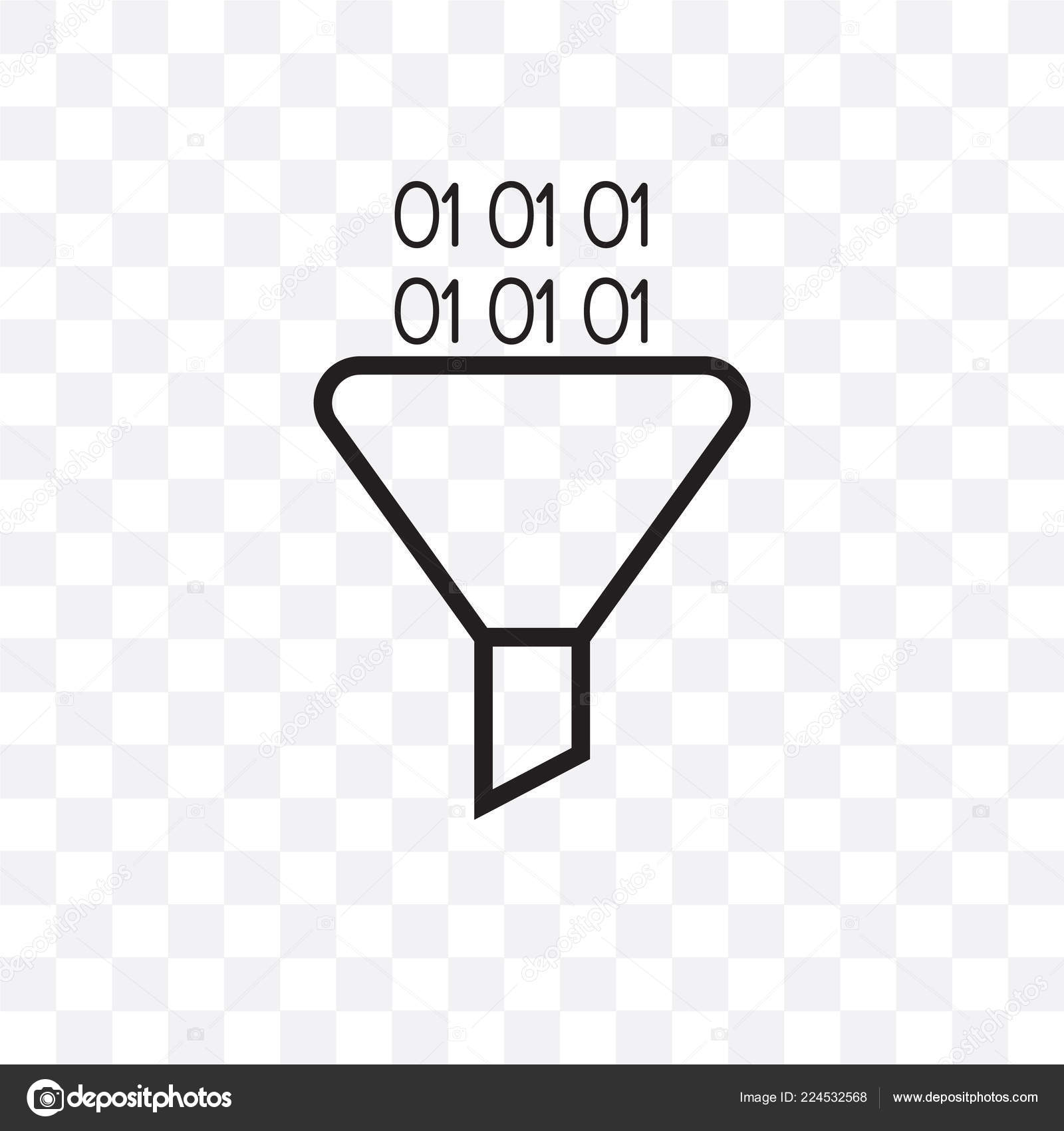 Funneling Data Vector Lineal Icono Aislado Sobre Fondo Transparente ... Funneling Data Vector Lineal Icono Aislado Sobre Fondo Transparente ...
