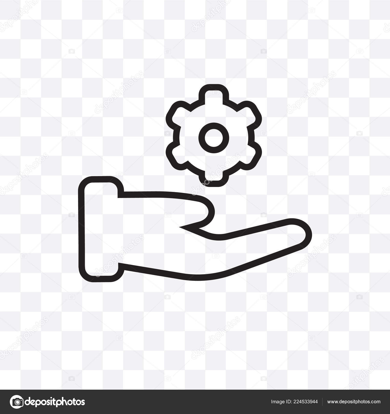 Service Vector Linear Icon Isolated Transparent Background Service ...