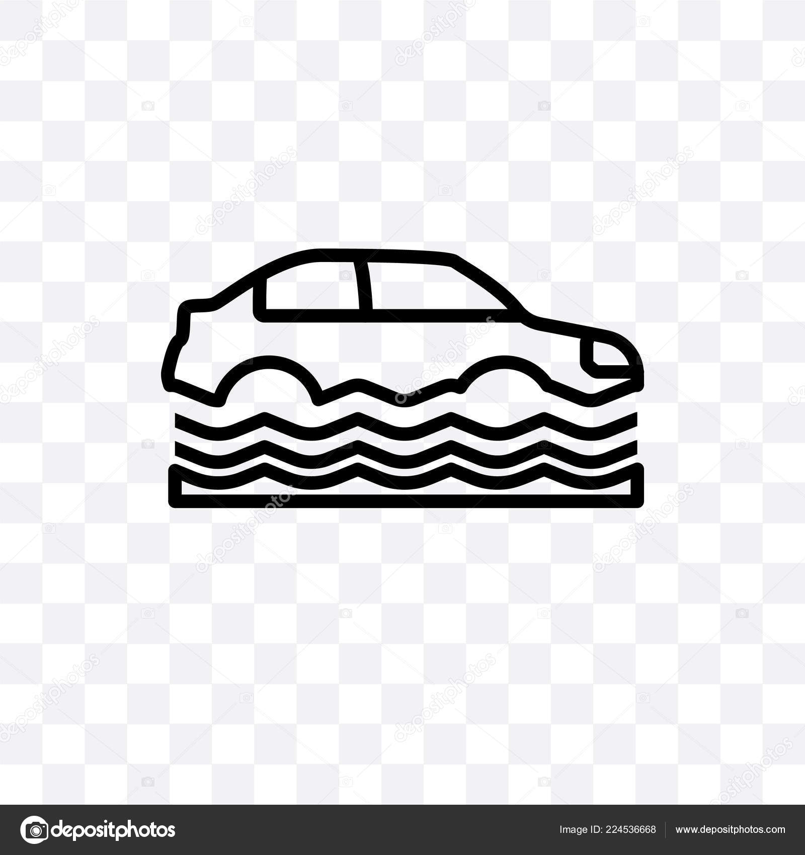 Ikon Linear Vektor Risiko Banjir Yang Diisolasi Pada Latar Belakang ...