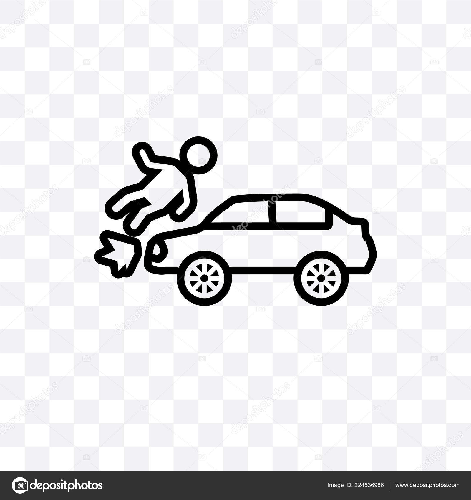 Frontal Crash Vector Linear Icon Isolated Transparent Background ...