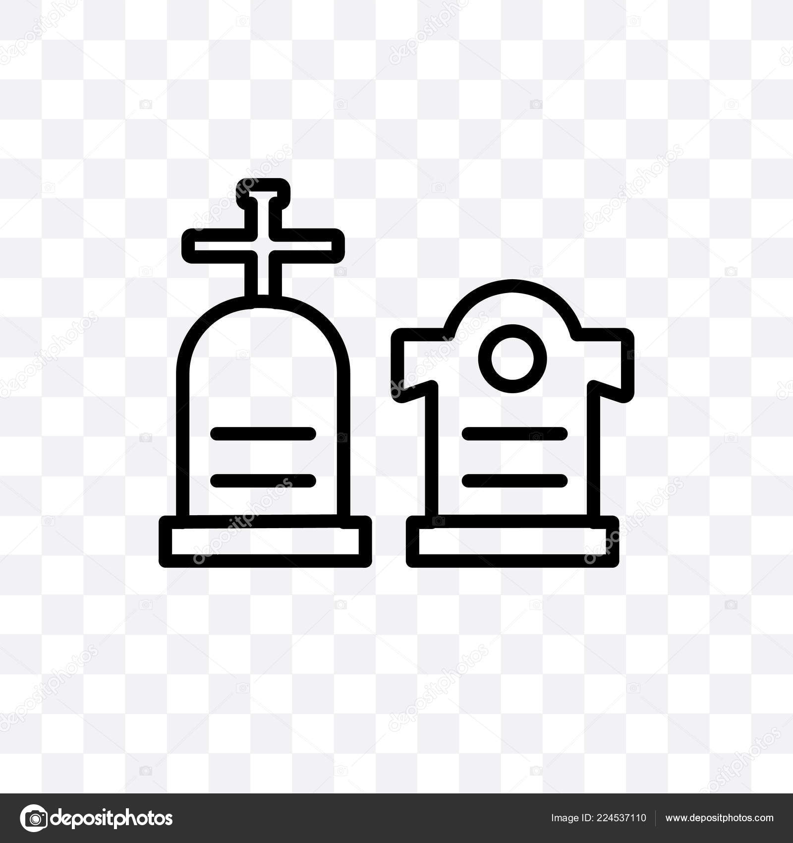 Funeral Vector Linear Icon Isolated Transparent Background Funeral ...