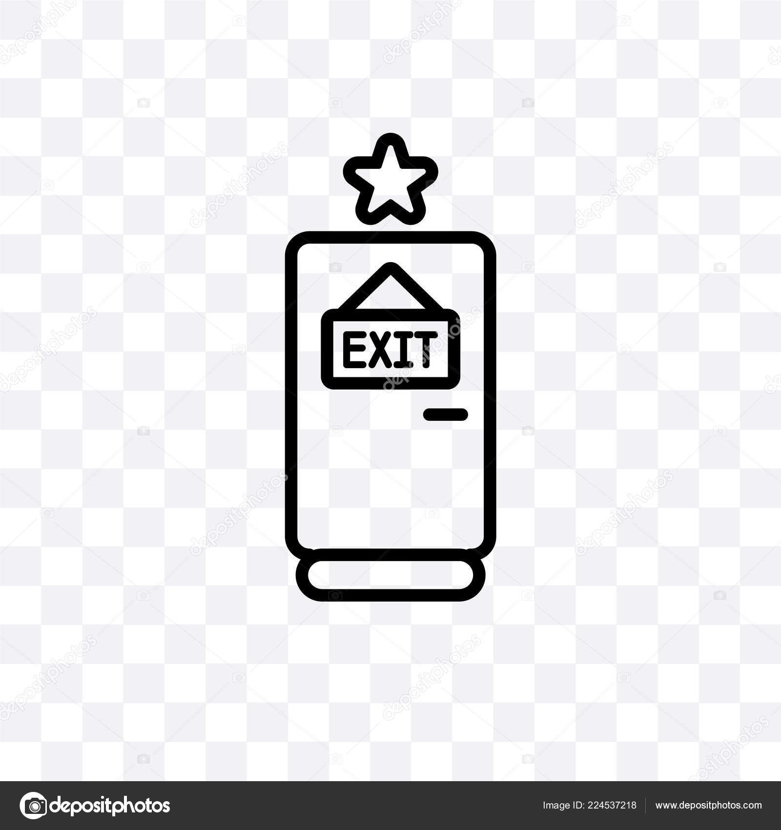 Cinema Exit Vector Linear Icon Isolated Transparent Background Cinema ...