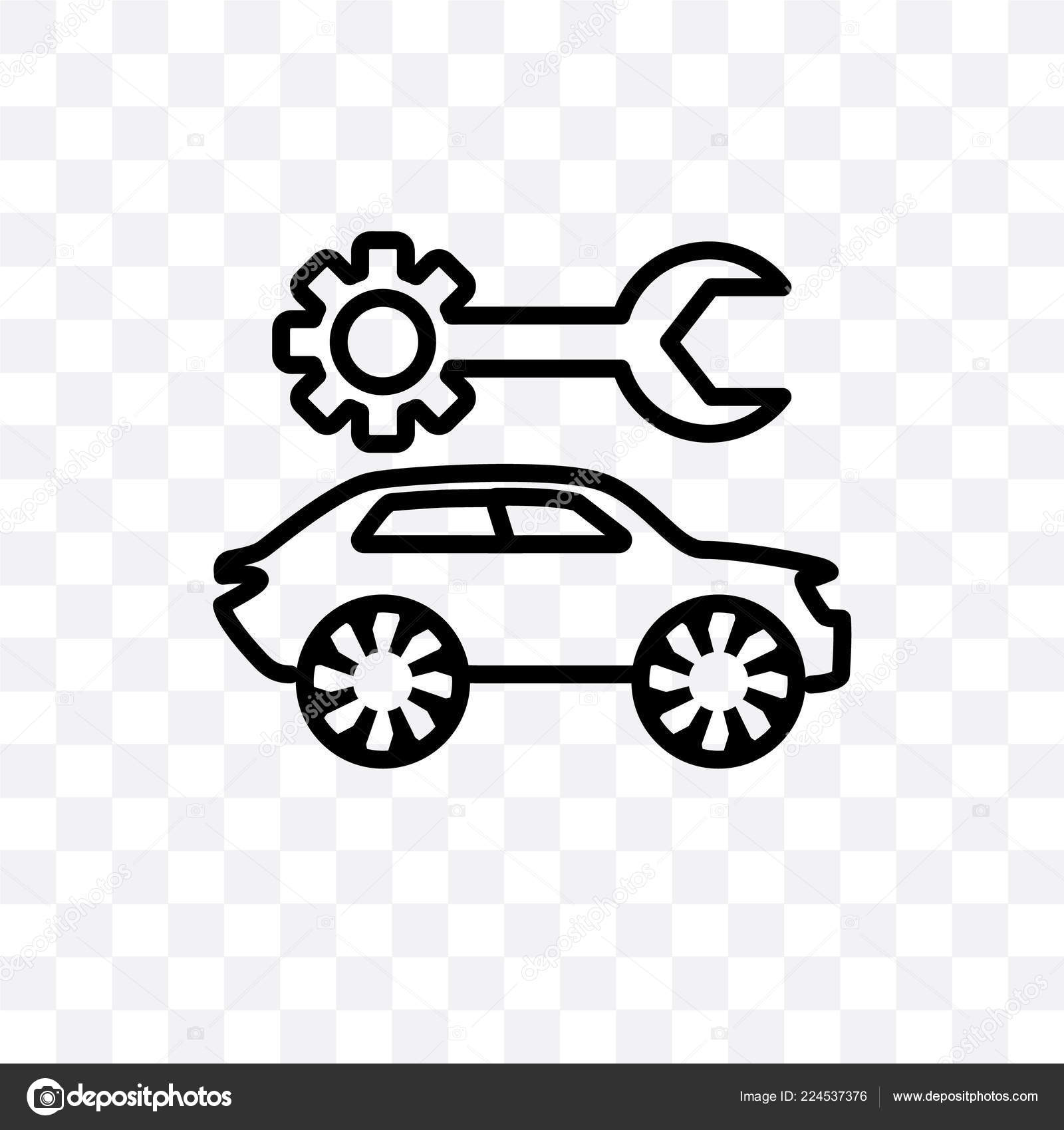 Vehicle Repair Vector Linear Icon Isolated Transparent Background ...