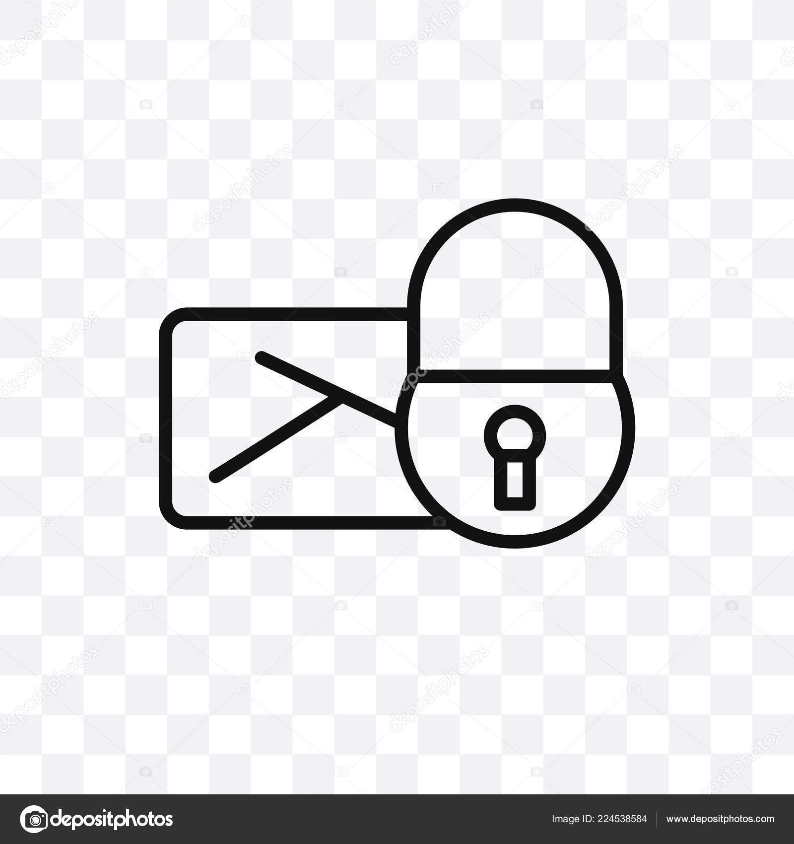 Email Security Vector Linear Icon Isolated Transparent Background Email ...