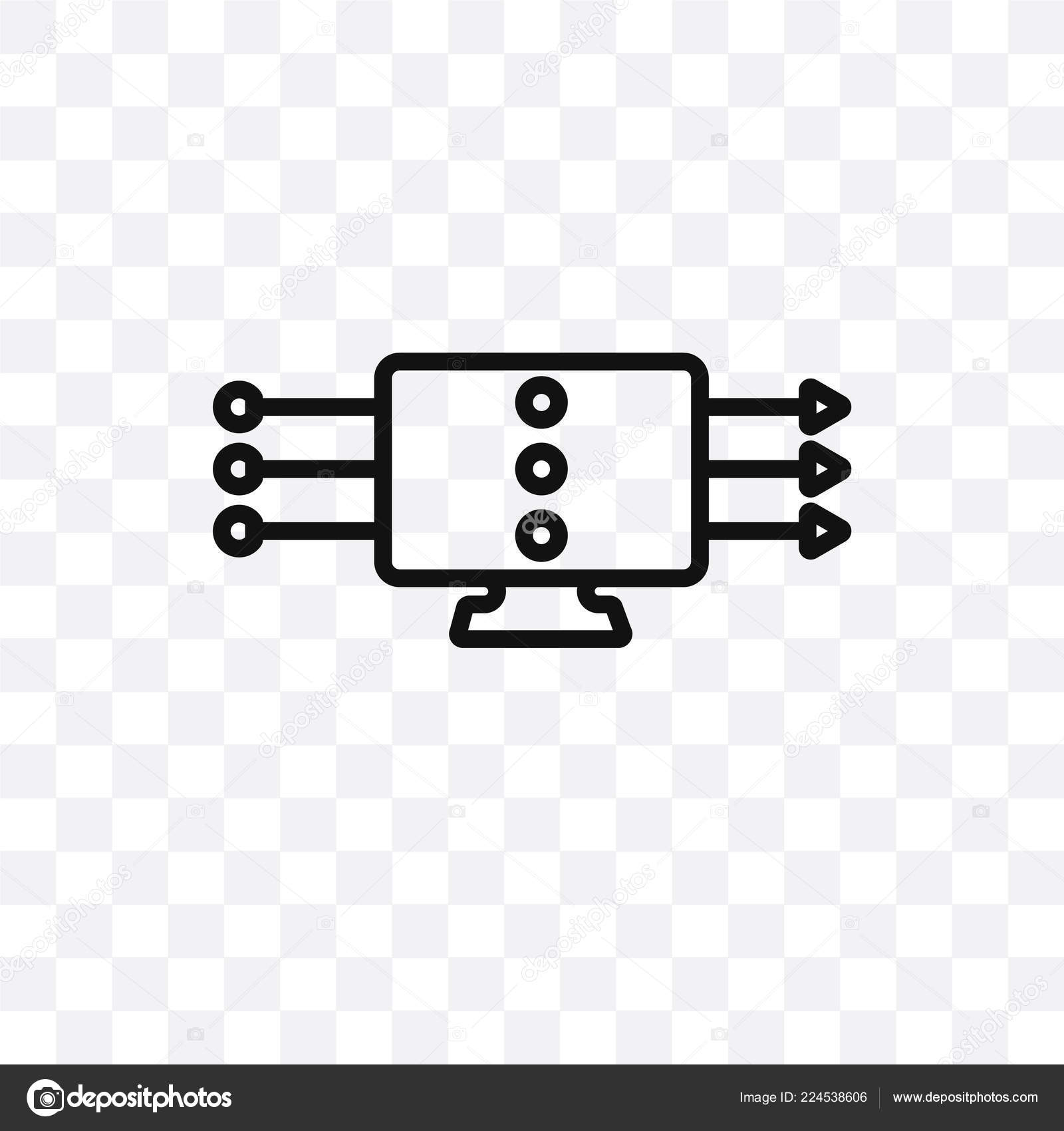 Data Streaming Vector Linear Icon Isolated Transparent Background Data ...