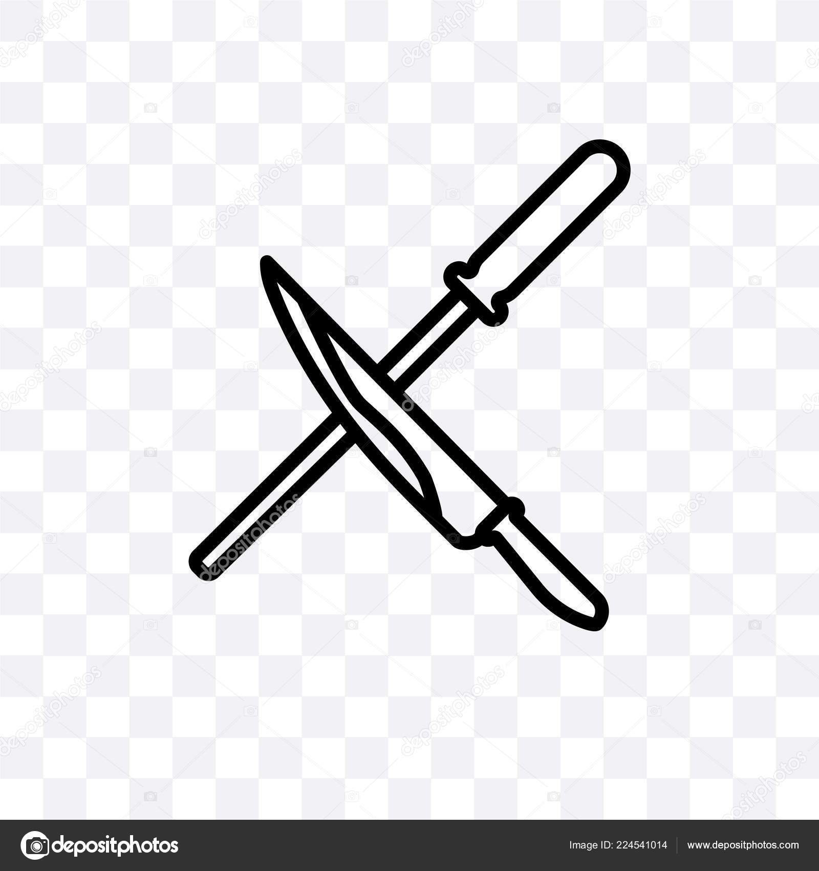 Knife Sharpener Vector Linear Icon Isolated Transparent Background ...