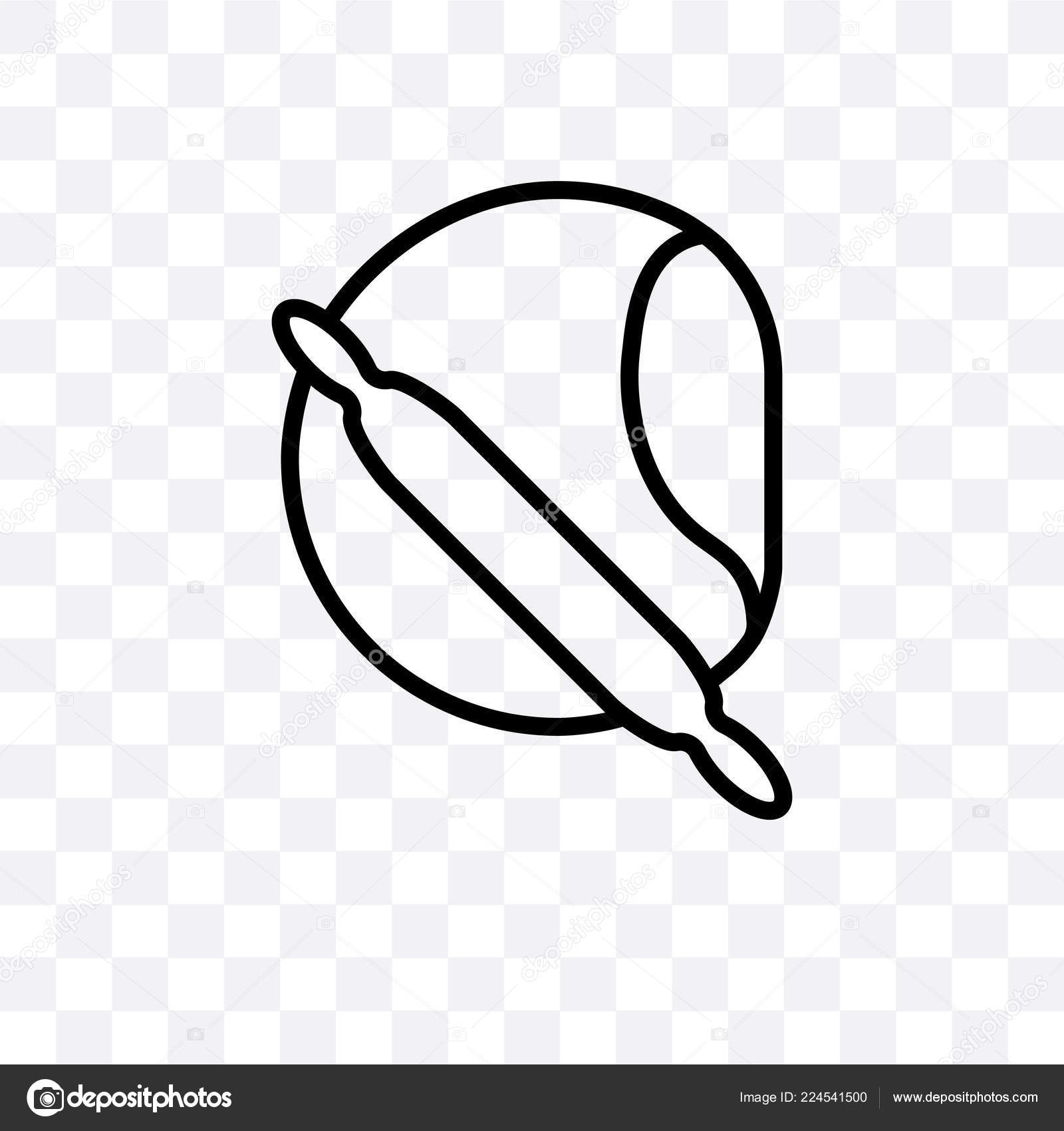 Rolling Pin Vector Linear Icon Isolated Transparent Background Rolling ...