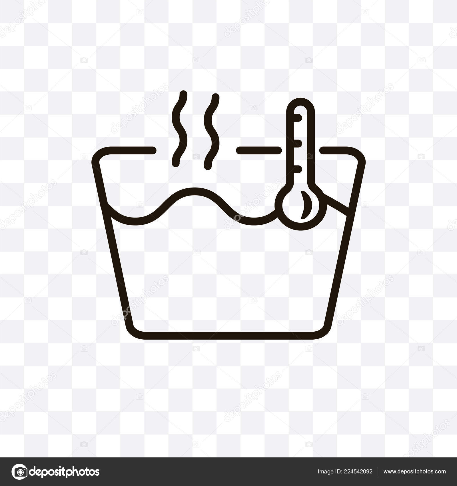 Hot Water Vector Linear Icon Isolated Transparent Background Hot Water ...