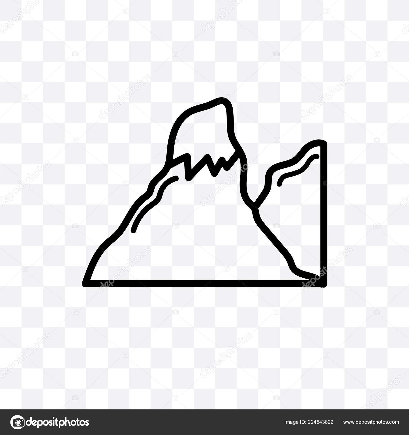 Terrain Vector Linear Icon Isolated Transparent Background Terrain ...