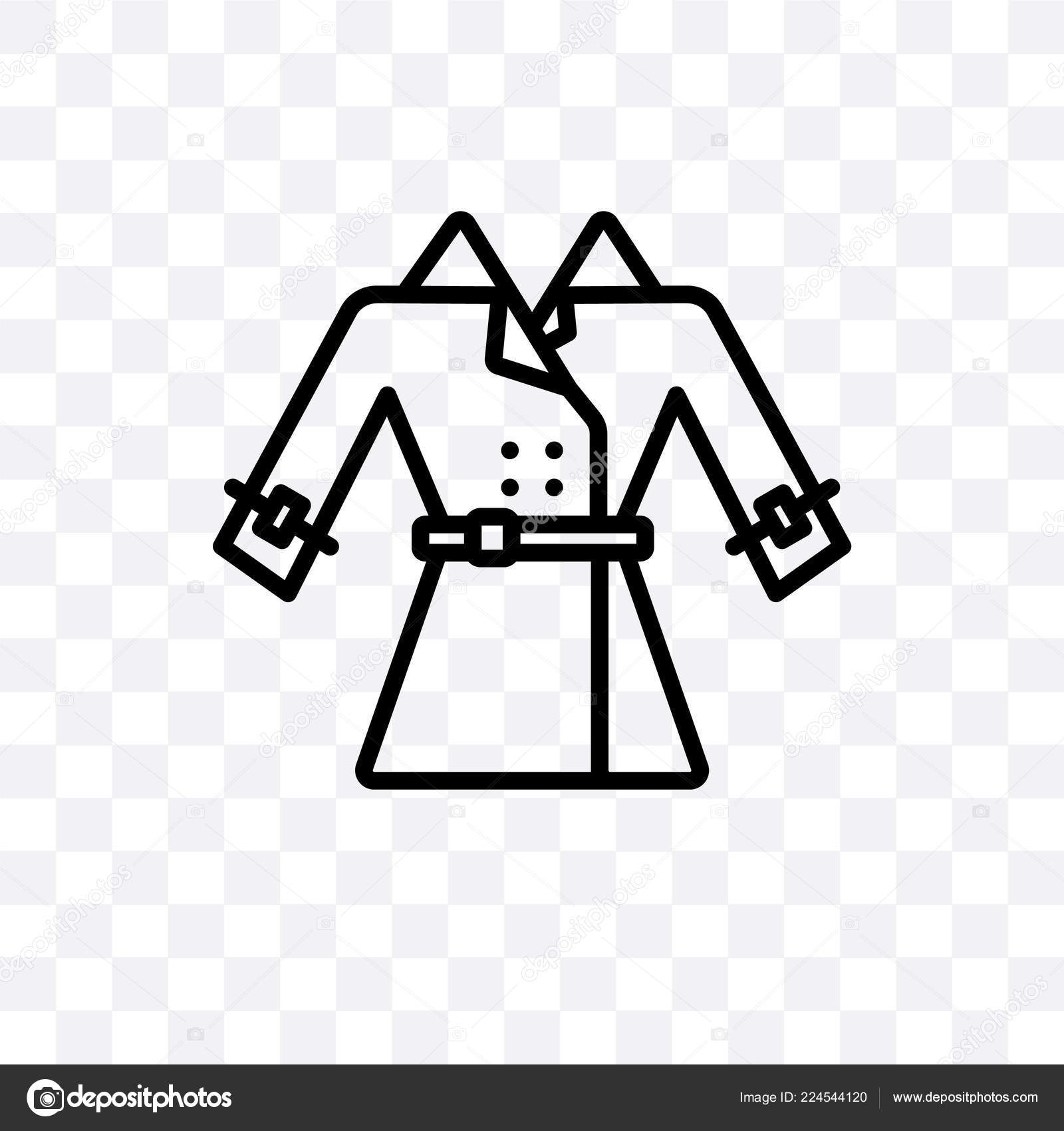 Trench Coat Vector Linear Icon Isolated Transparent Background Trench ...