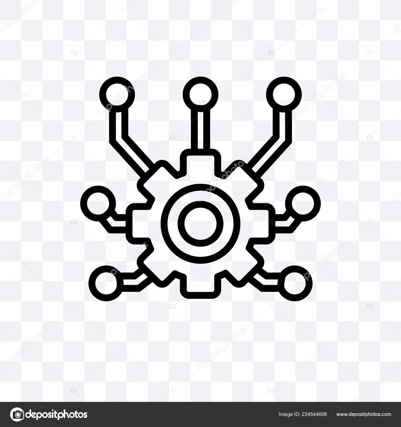 Connection Vector Linear Icon Isolated Transparent Background Connection Transparency Concept ...