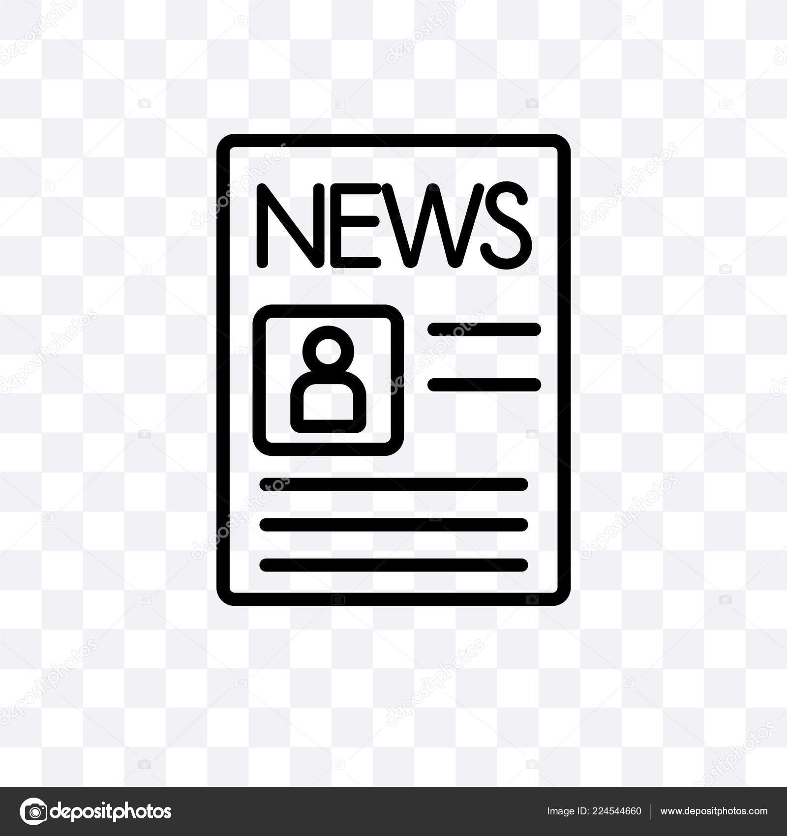 Newspaper Vector Linear Icon Isolated Transparent Background Newspaper ...