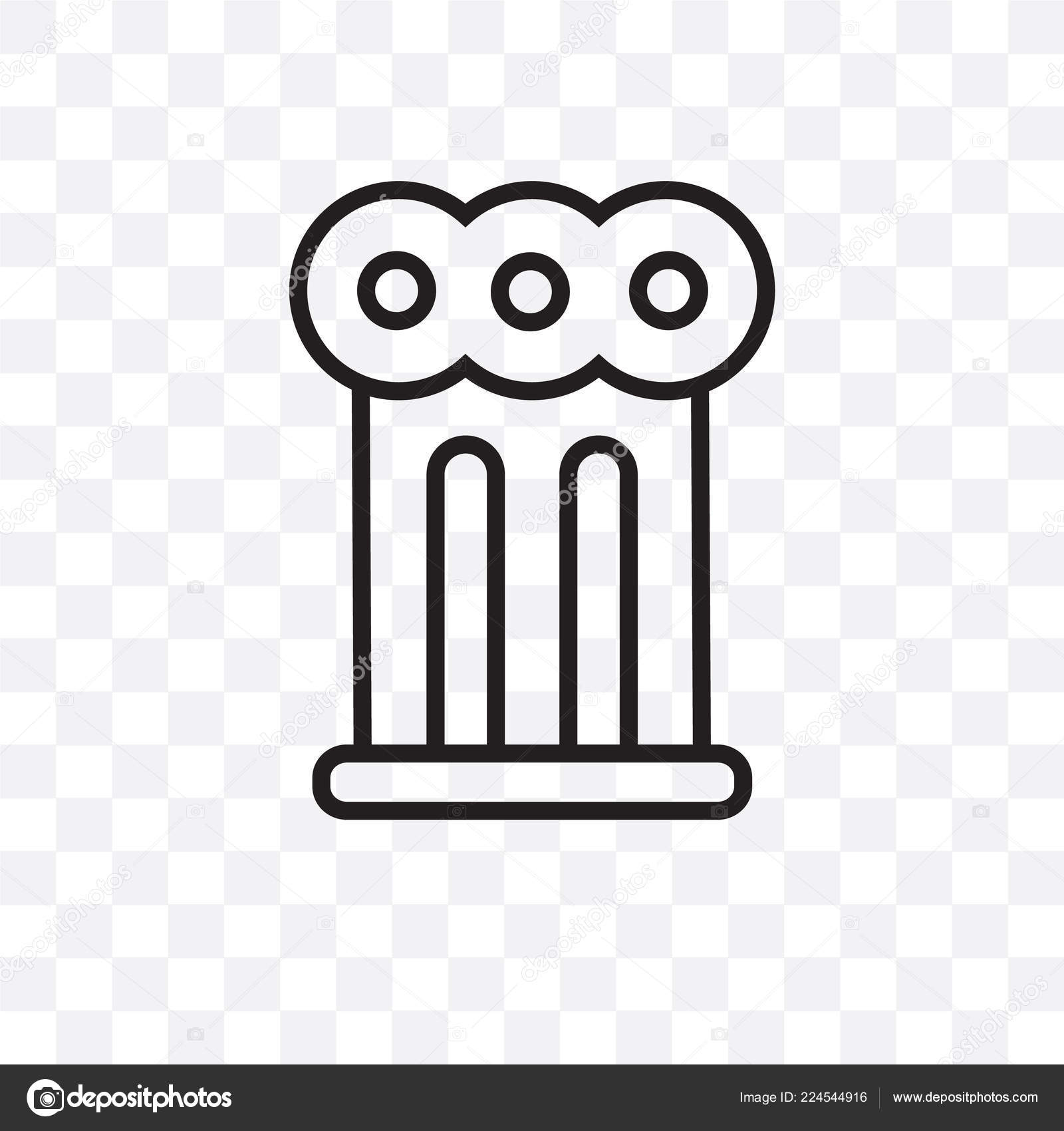 Ancient Vector Linear Icon Isolated Transparent Background Ancient ...