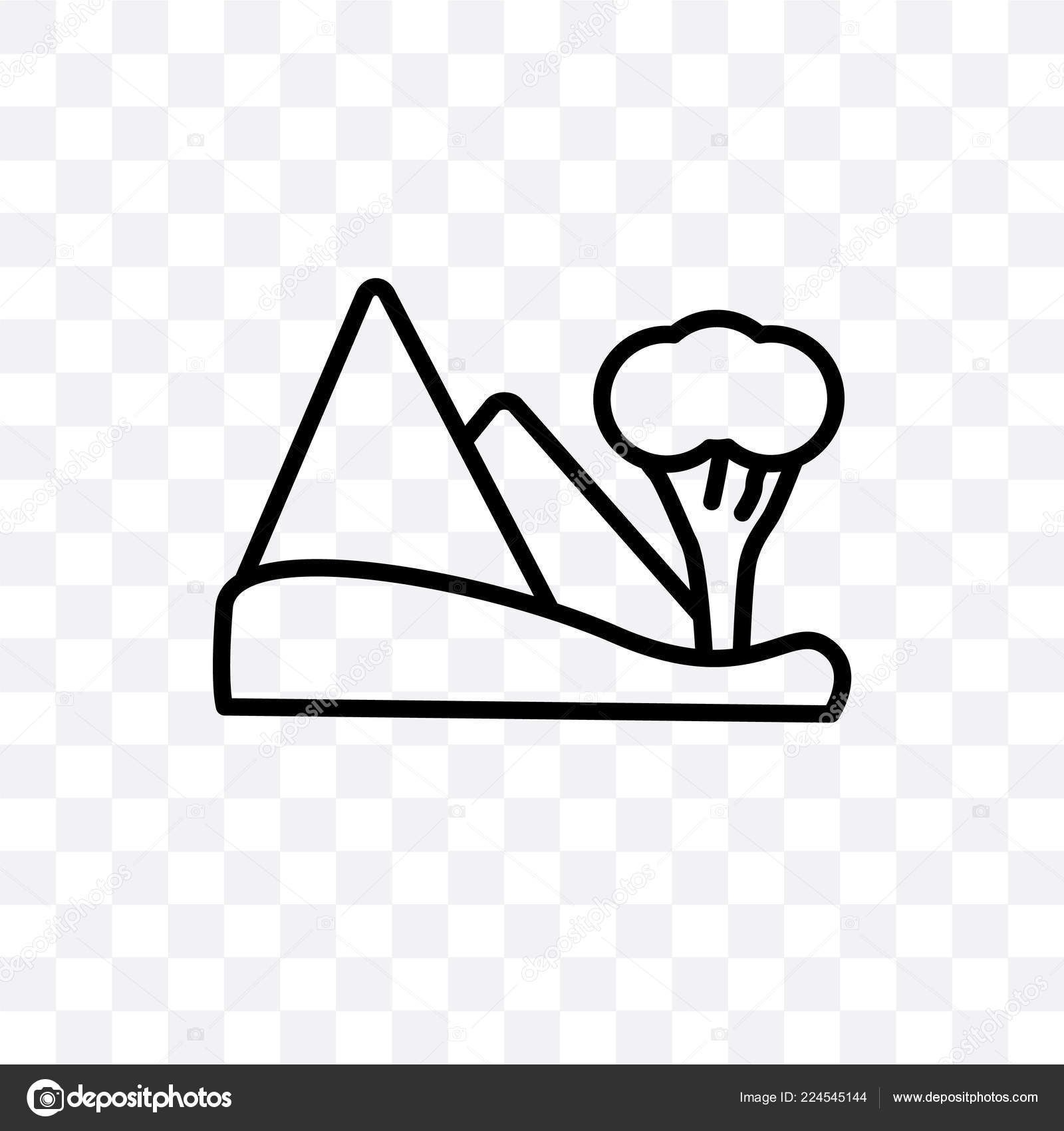 Landscape Vector Linear Icon Isolated Transparent Background Landscape ...