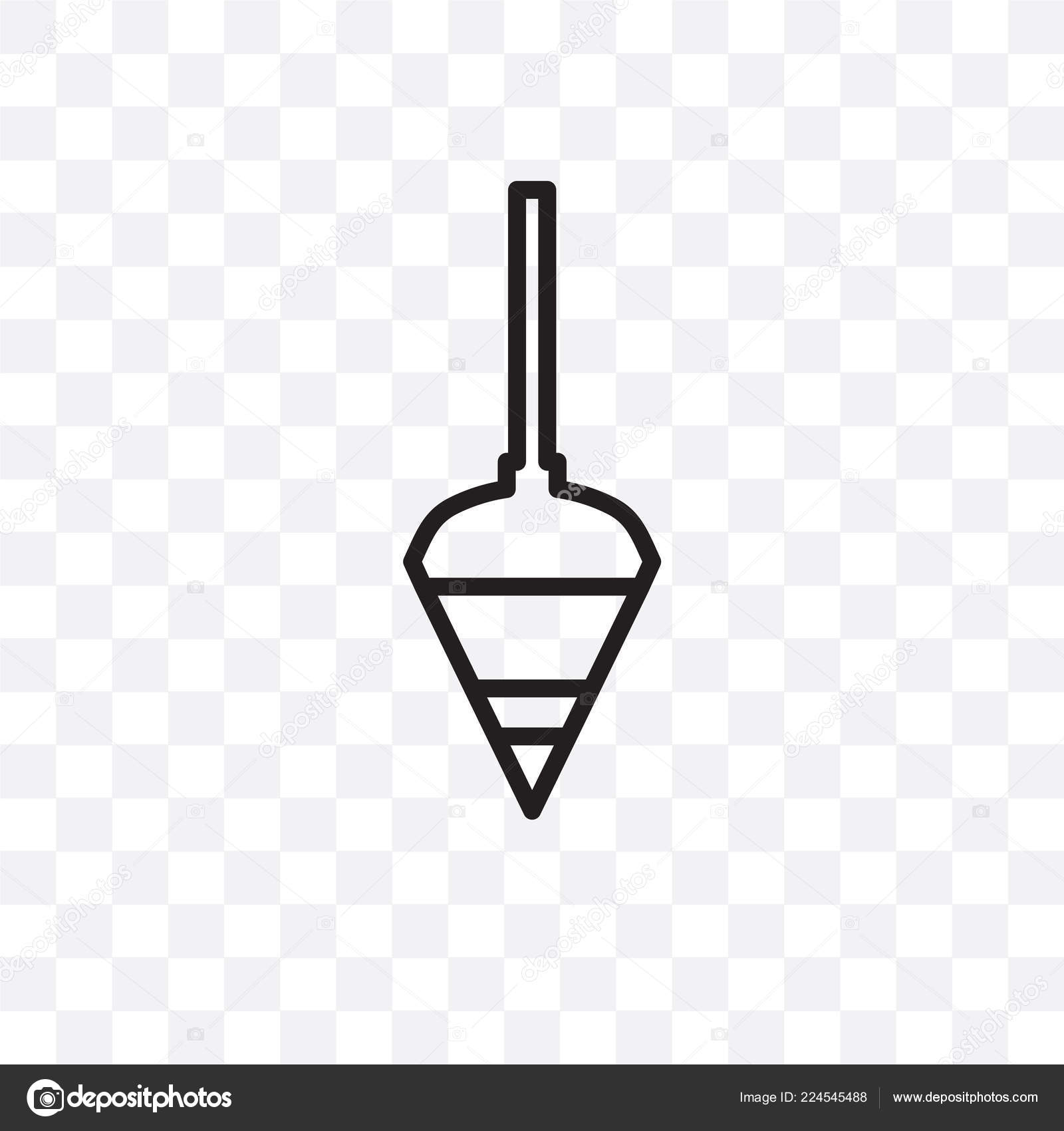 Plumb Bob Vector Linear Icon Isolated Transparent Background Plumb Bob ...