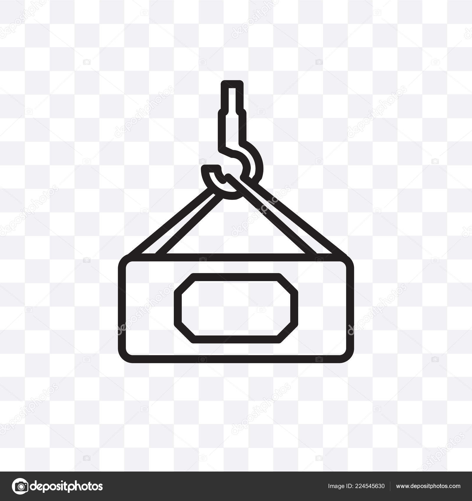 Hook Cargo Vector Linear Icon Isolated Transparent Background Hook ...