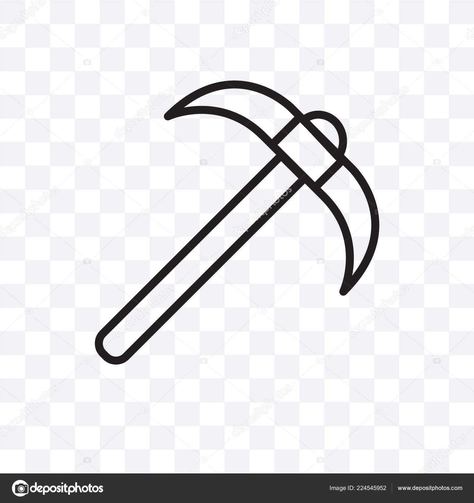 Pick Axe Vector Linear Icon Isolated Transparent Background Pick Axe Stock Vector Image by ...