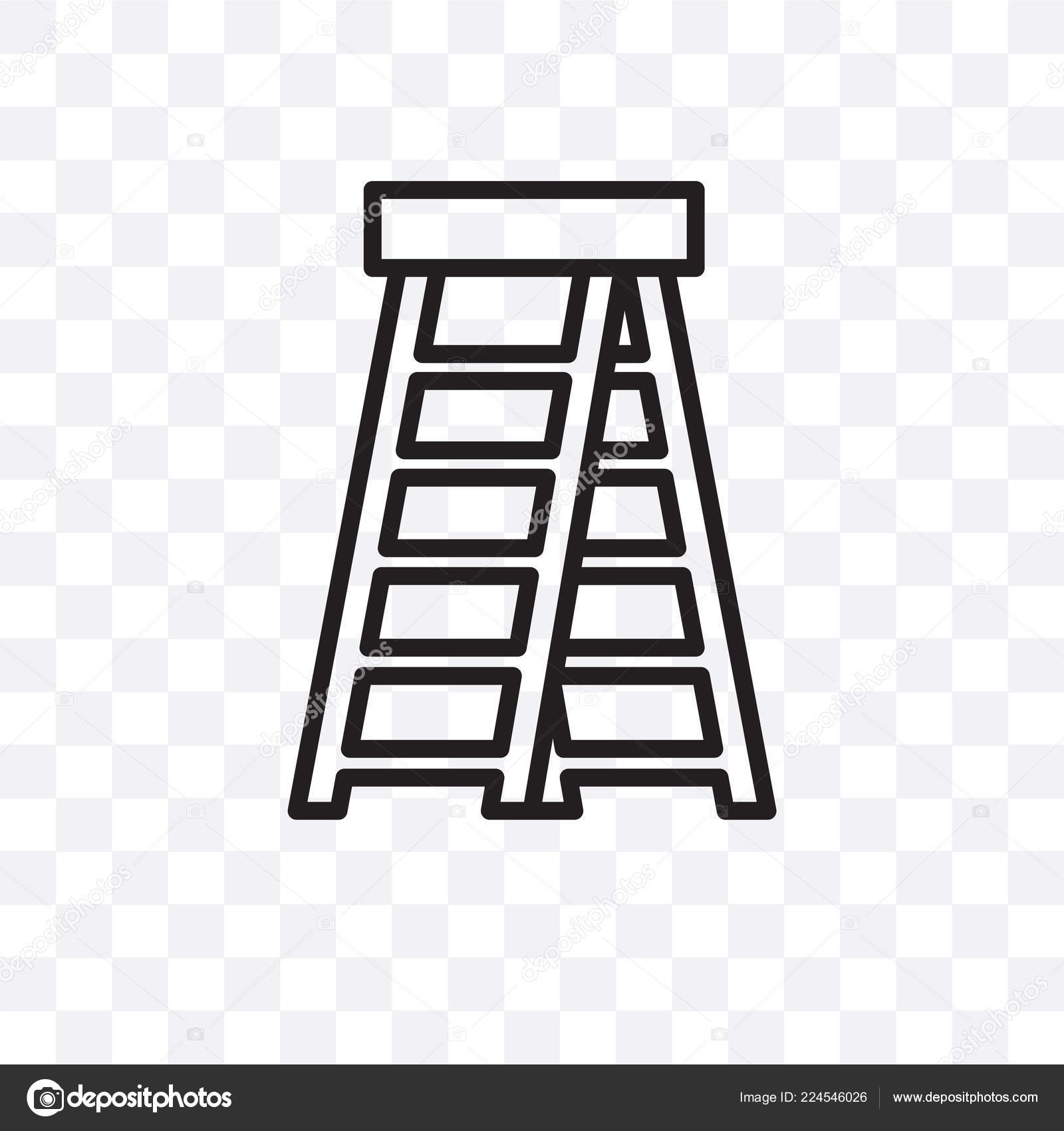 Ladder Vector Linear Icon Isolated Transparent Background Ladder ...