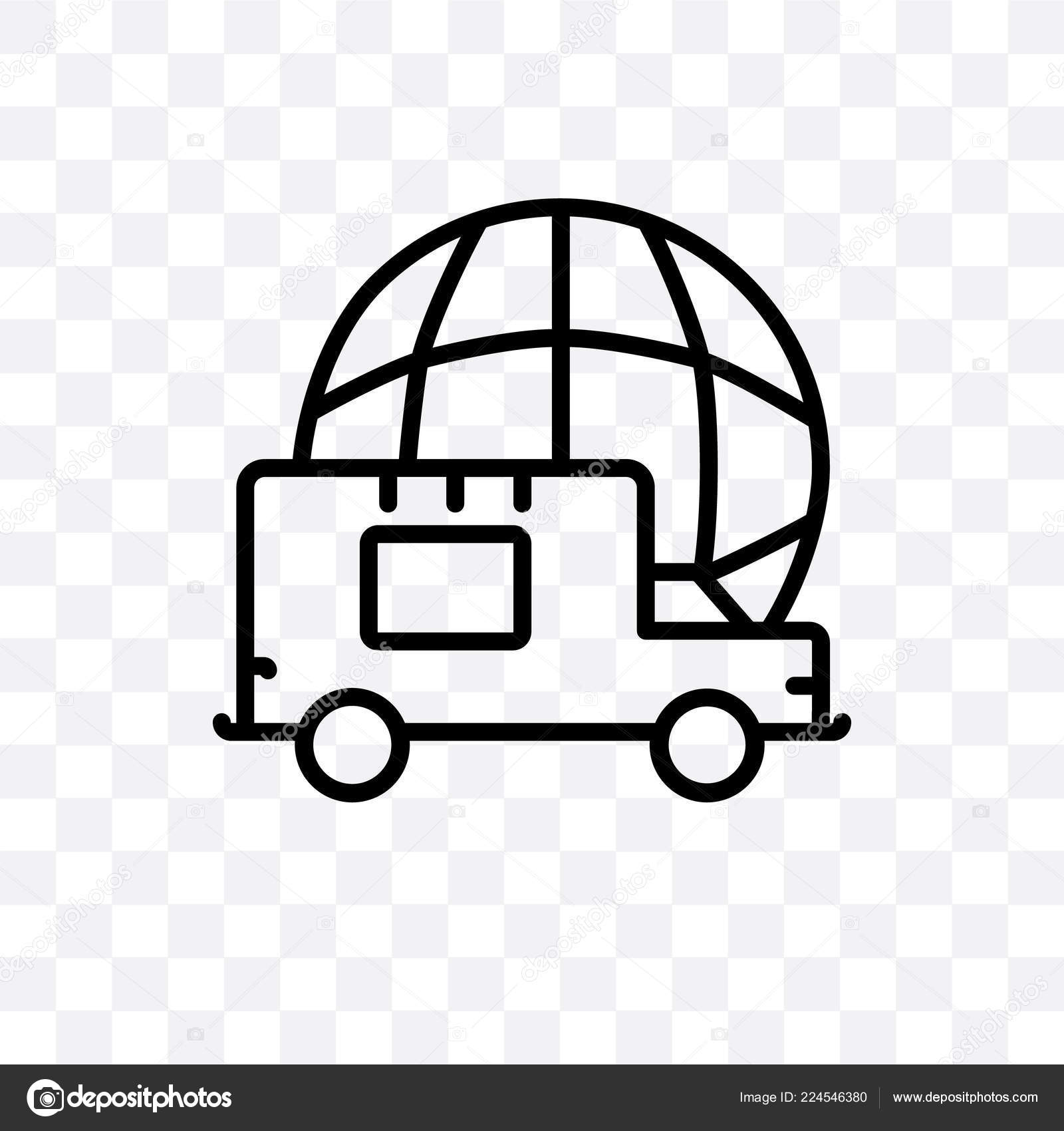 Global Logistic Vector Linear Icon Isolated Transparent Background ...
