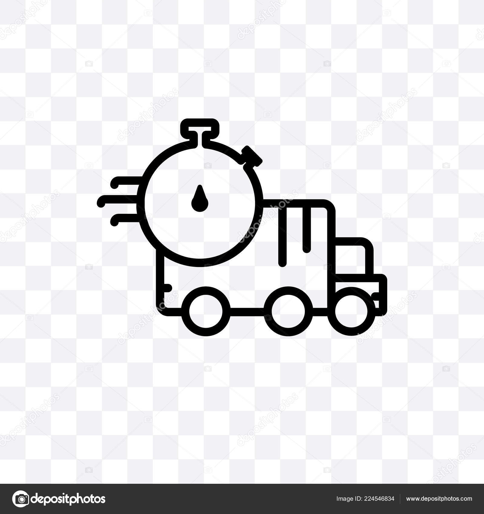 Delivery Time Vector Linear Icon Isolated Transparent Background ...