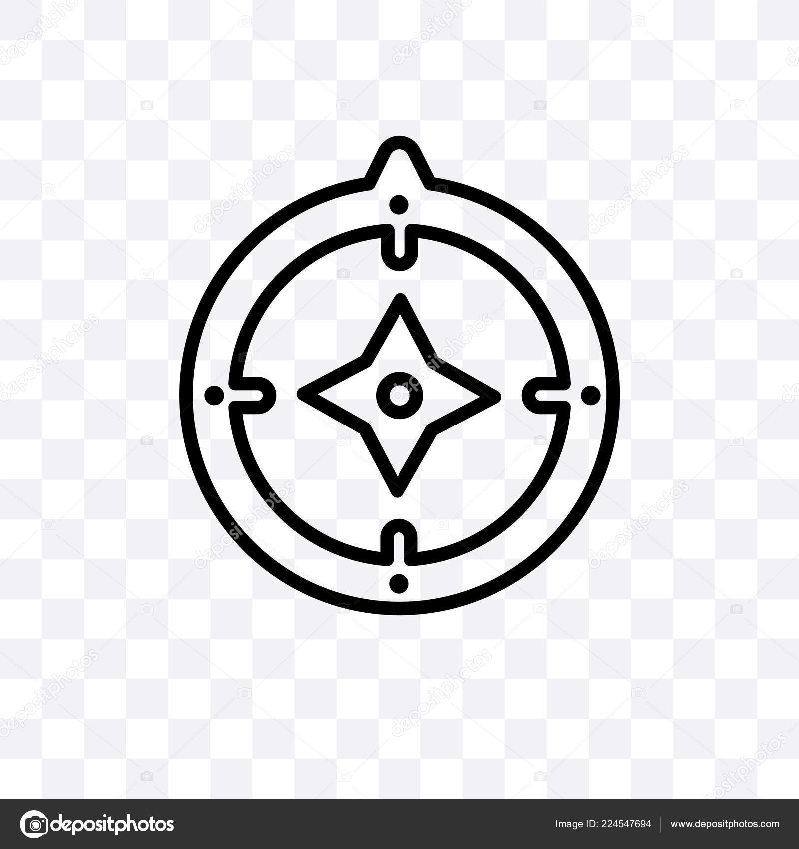 Azimuth Compass Vector Linear Icon Isolated Transparent Background ...