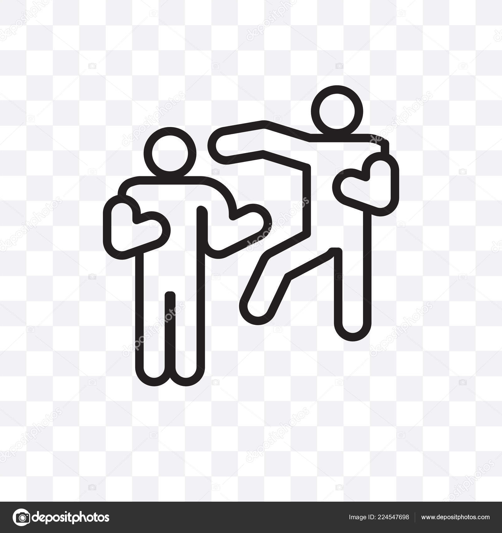 Lucha Contra Vector Icono Lineal Aislado Sobre Fondo Transparente Lucha ...