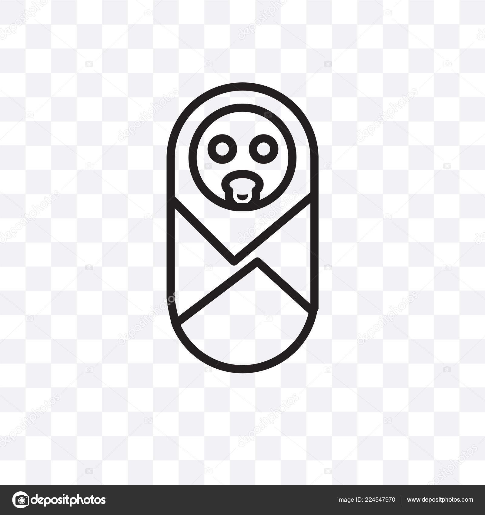 Newborn Vector Linear Icon Isolated Transparent Background Newborn ...