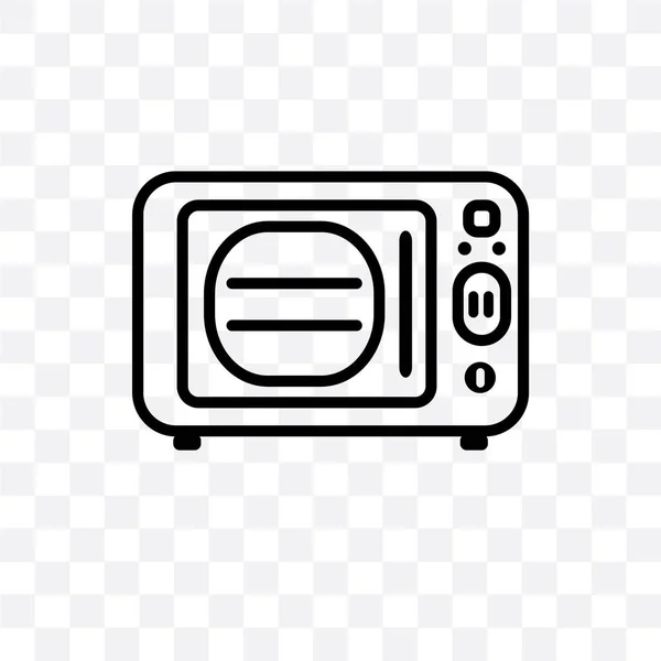 Microwave oven vector linear icon isolated on transparent background ...