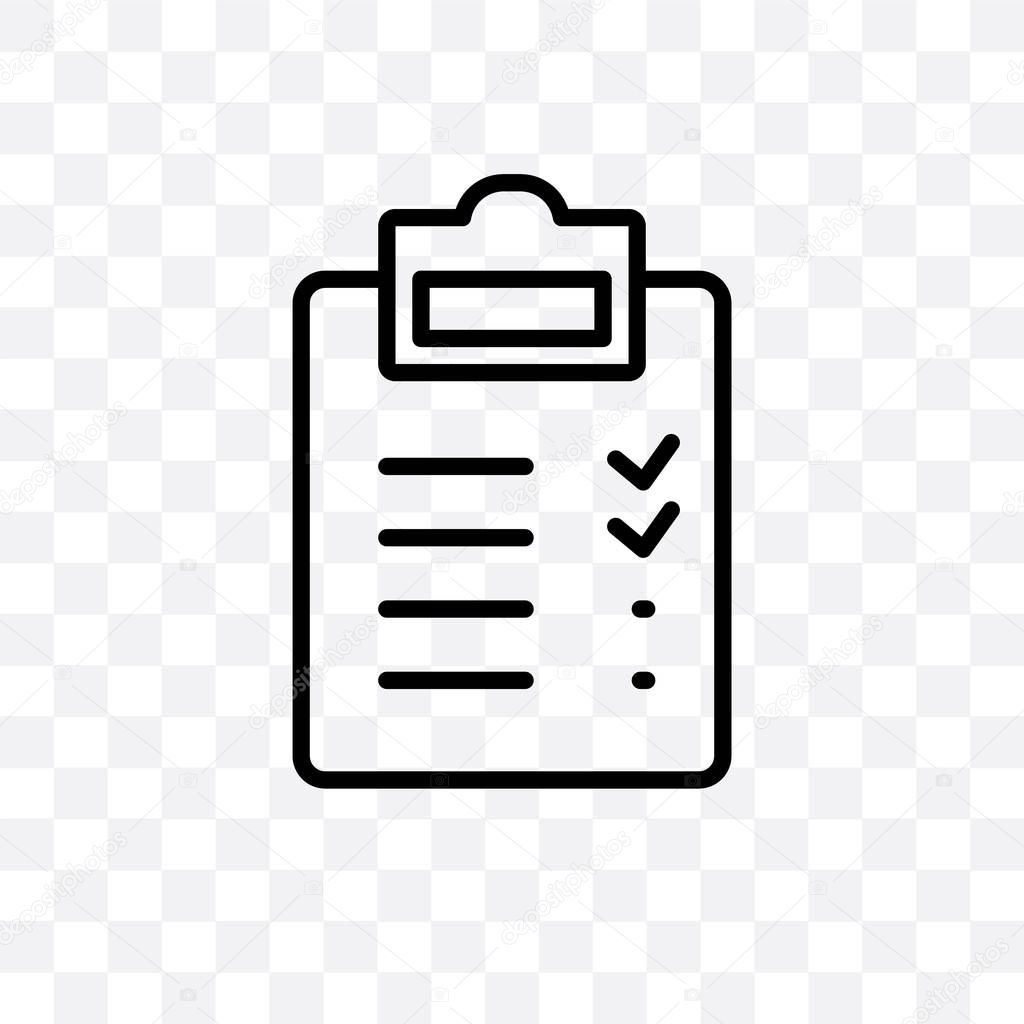 Icono lineal de vector de orden aislado en fondo transparente, concepto ...