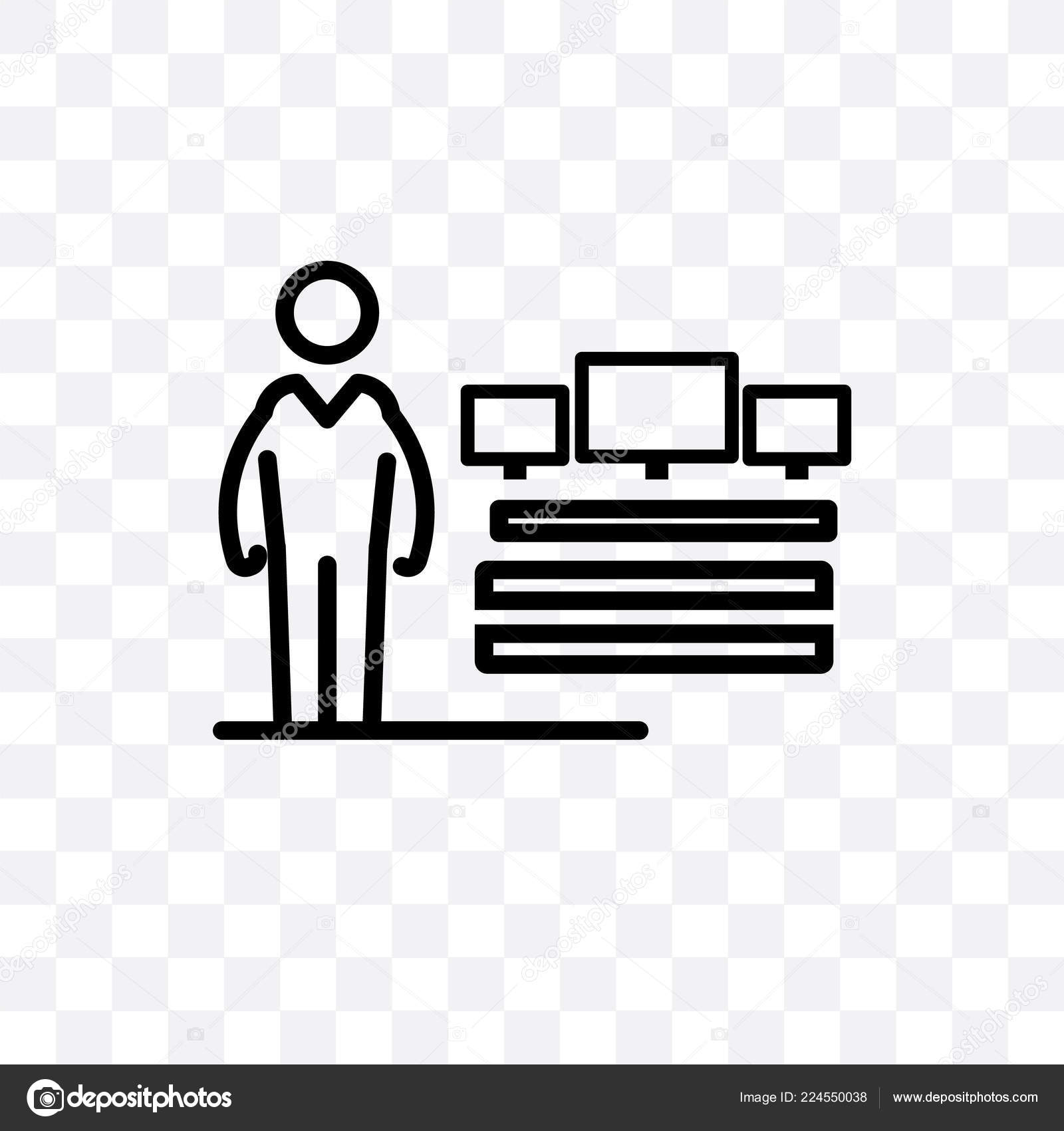 Software Developer Vector Linear Icon Isolated Transparent Background ...