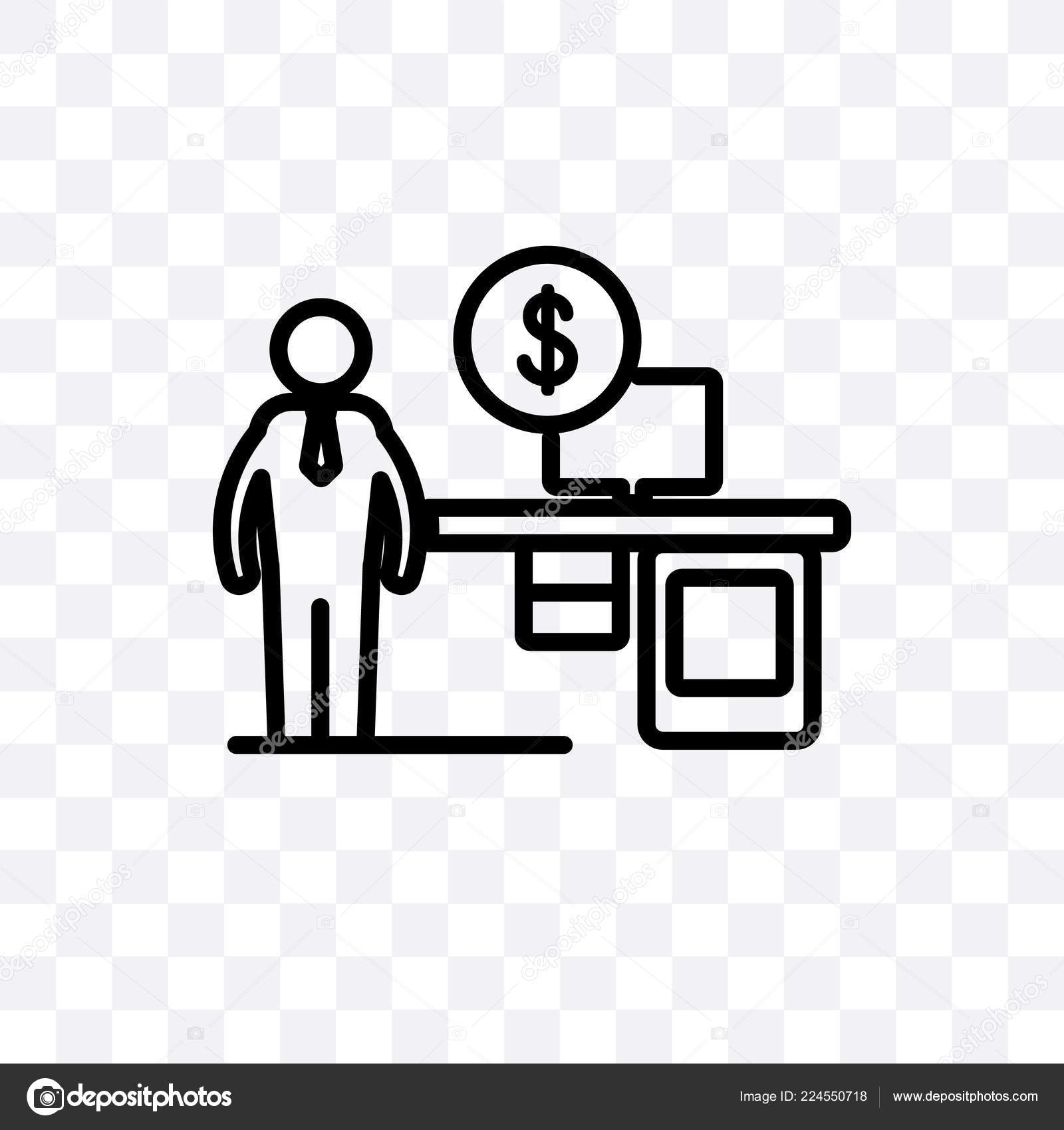 Financial Advisor Vector Linear Icon Isolated Transparent Background ...