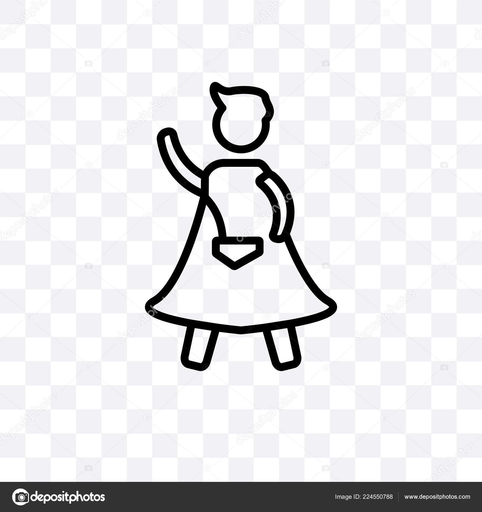 Superhero Vector Linear Icon Isolated Transparent Background Superhero ...