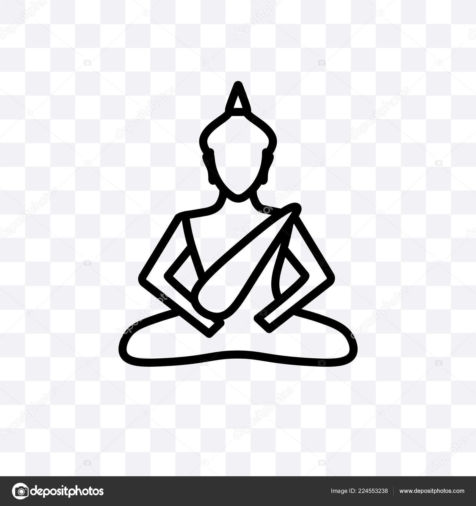 Buddha Vector Linear Icon Isolated Transparent Background Buddha ...