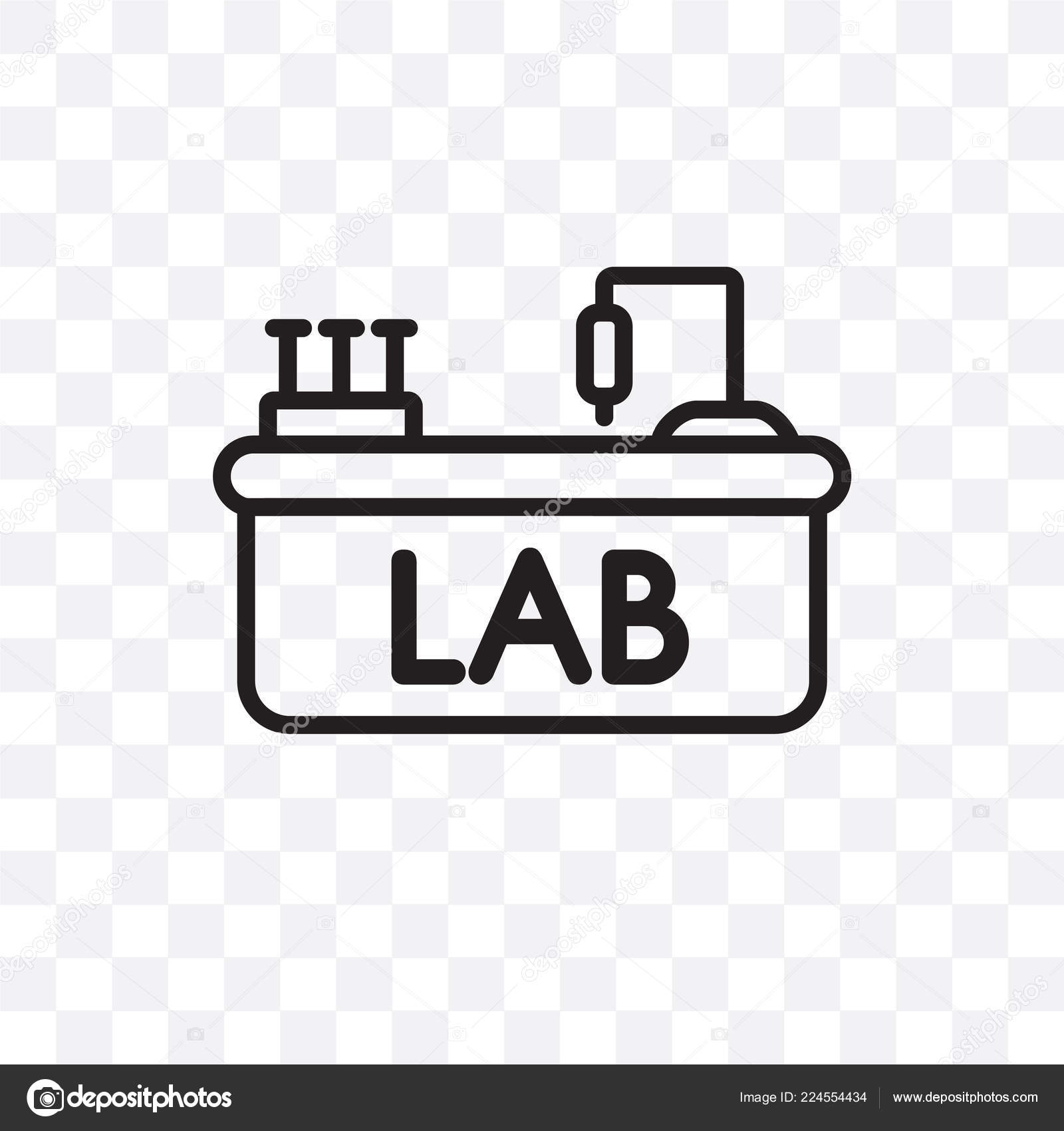 Lab Vector Linear Icon Isolated Transparent Background Lab Transparency ...