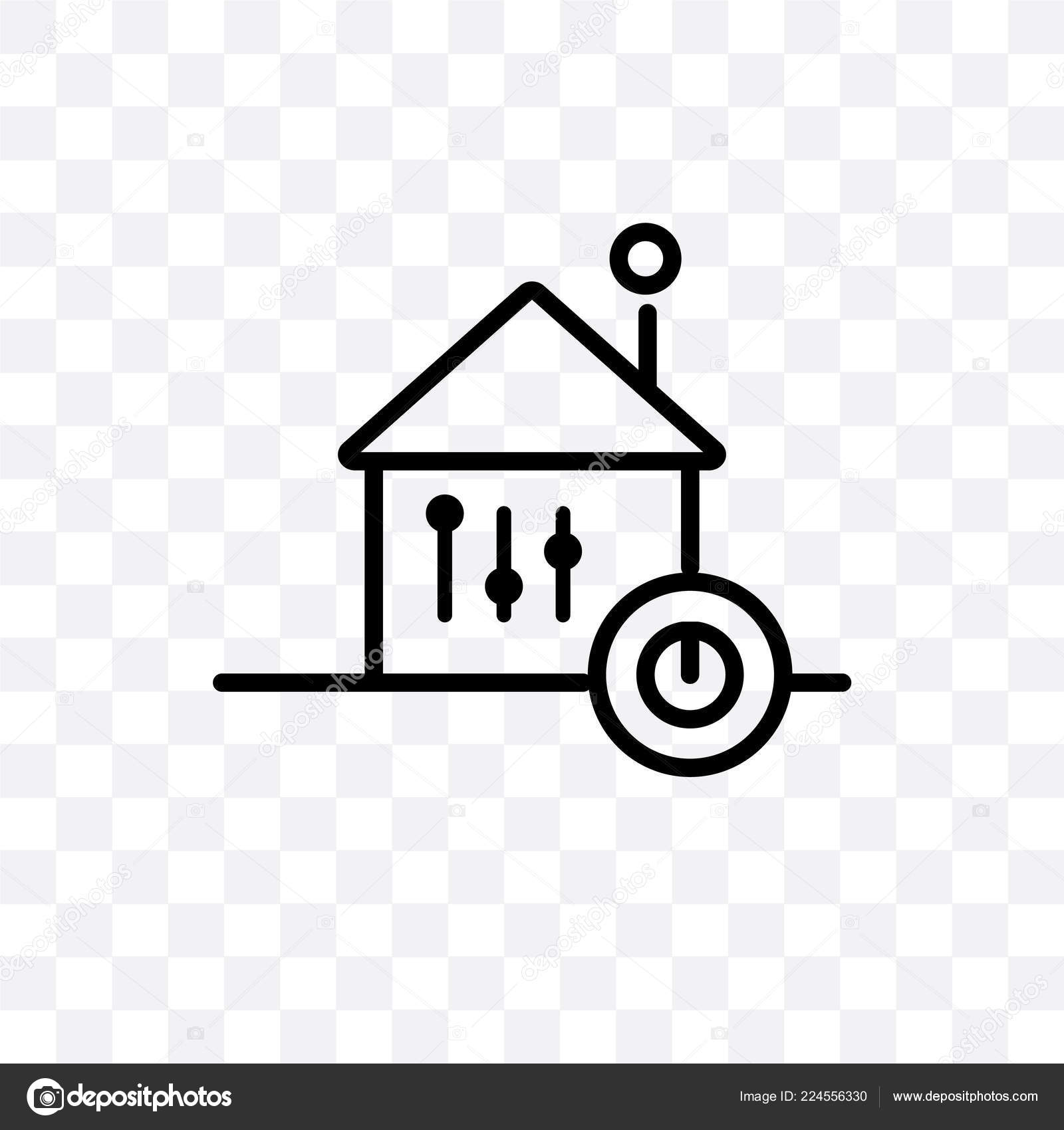 Home Automation Vector Linear Icon Isolated Transparent Background Home ...