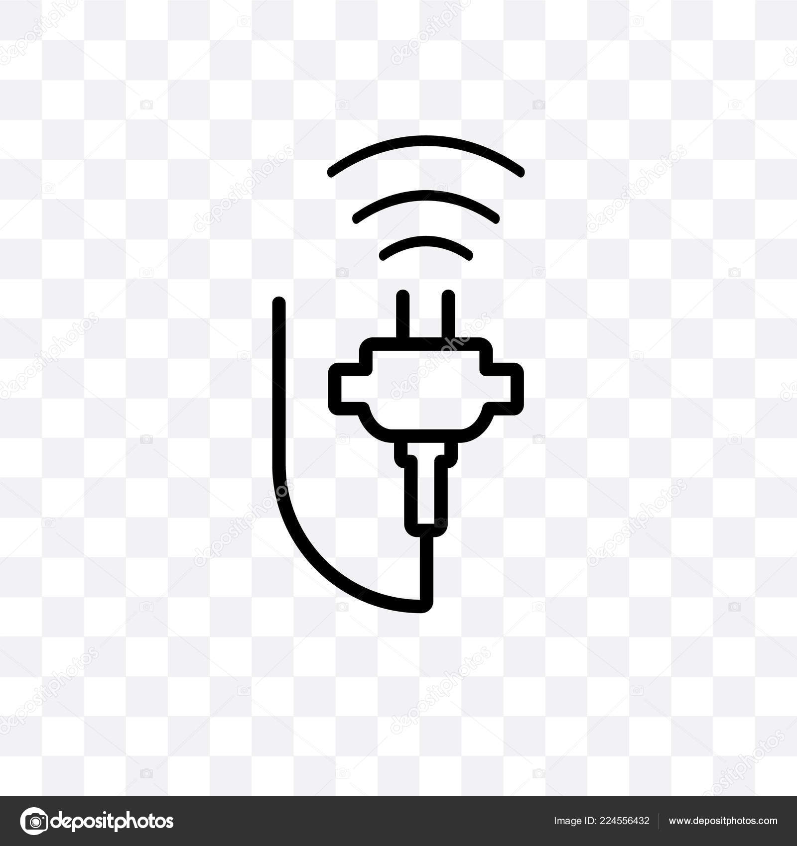 Smart Plug Vector Linear Icon Isolated Transparent Background Smart ...