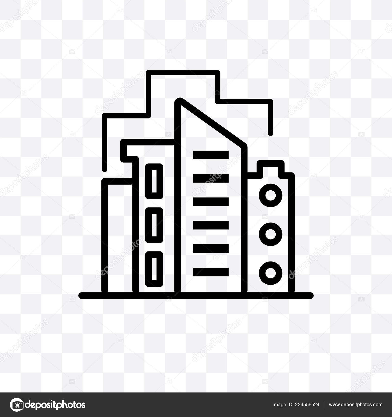Smart City Vector Linear Icon Isolated Transparent Background Smart ...