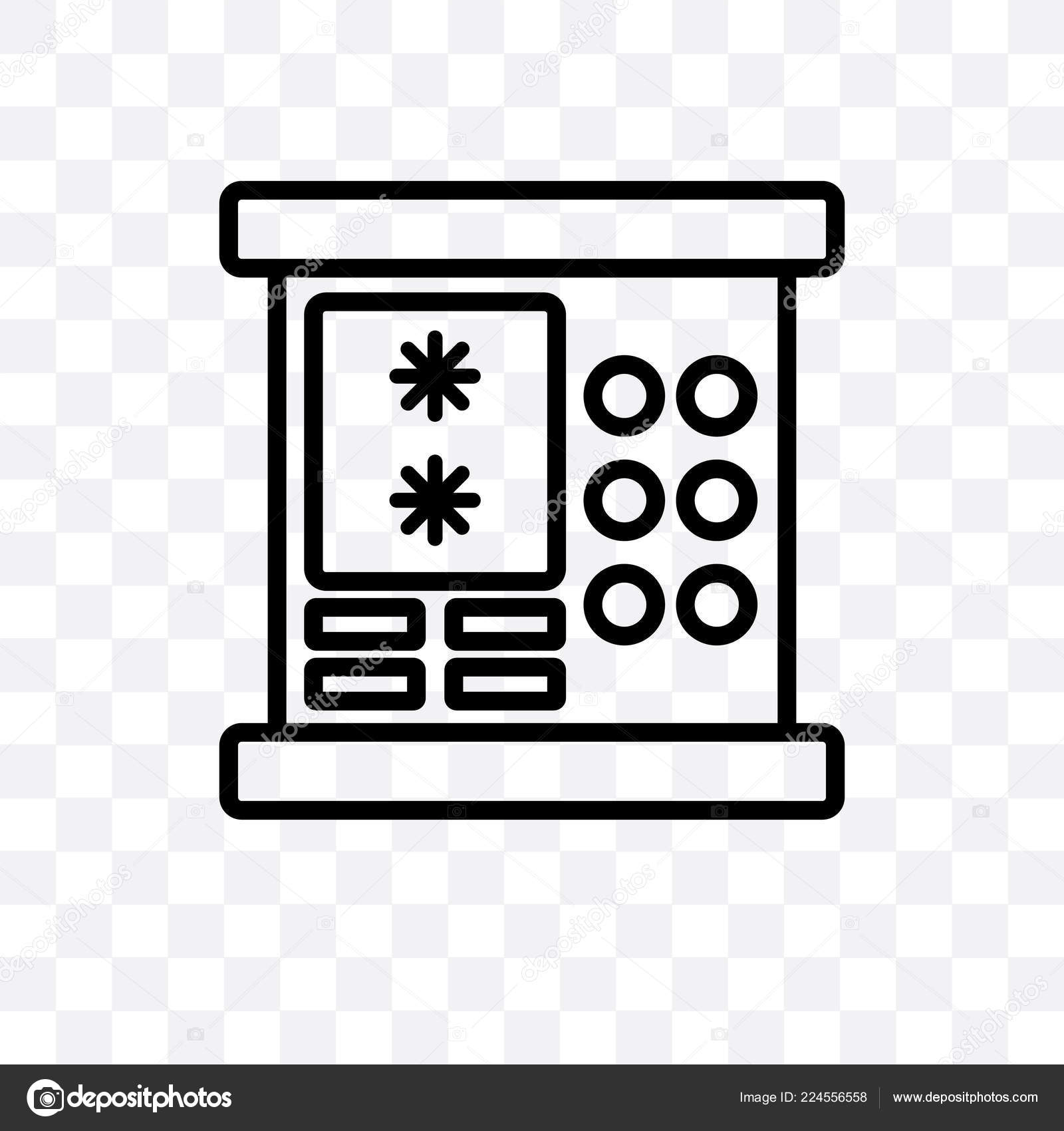 Security Code Vector Linear Icon Isolated Transparent Background ...