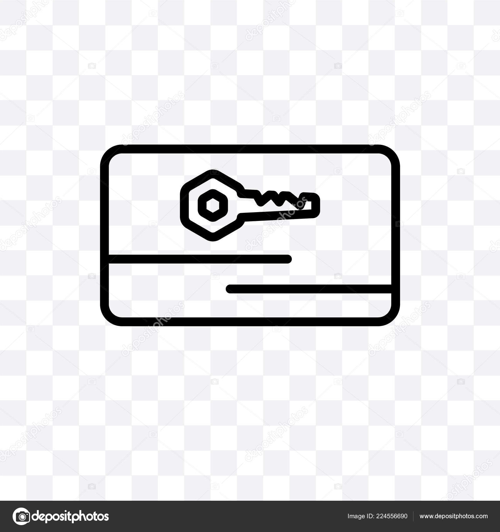 Key Card Vector Linear Icon Isolated Transparent Background Key Card ...