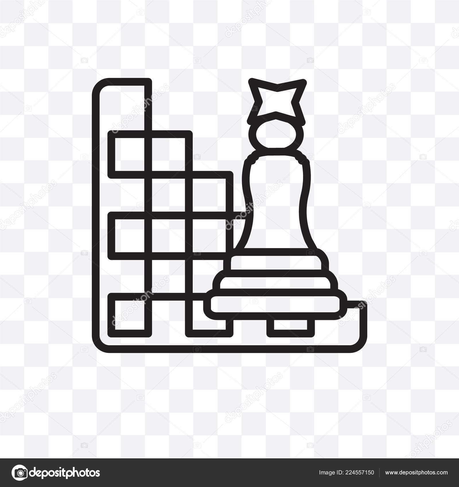 Chess Board Vector Linear Icon Isolated Transparent Background Chess ...