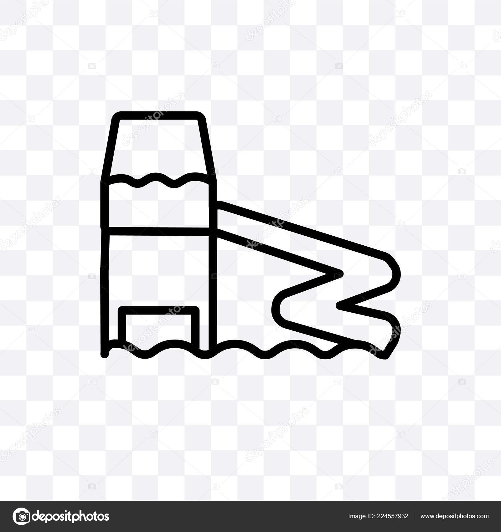 Aqua Park Vector Linear Icon Isolated Transparent Background Aqua Park ...