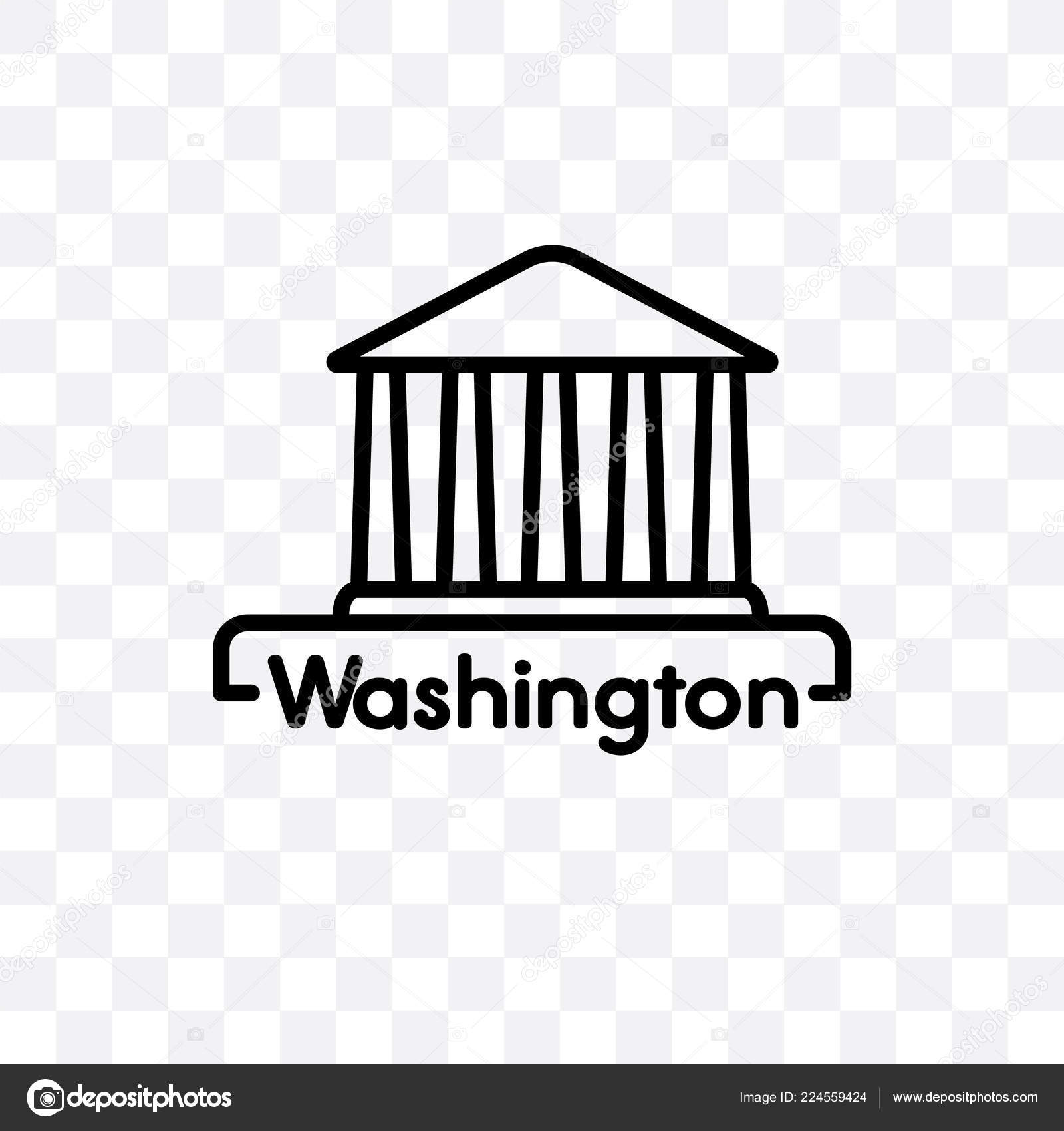 Washington Vector Linear Icon Isolated Transparent Background ...