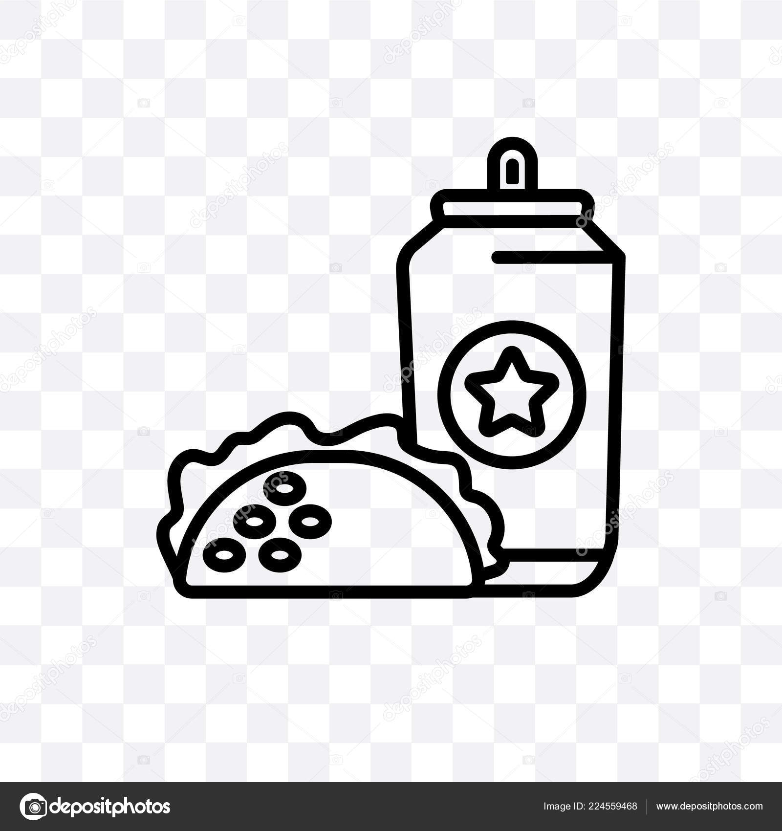 Taco Vector Linear Icon Isolated Transparent Background Taco ...