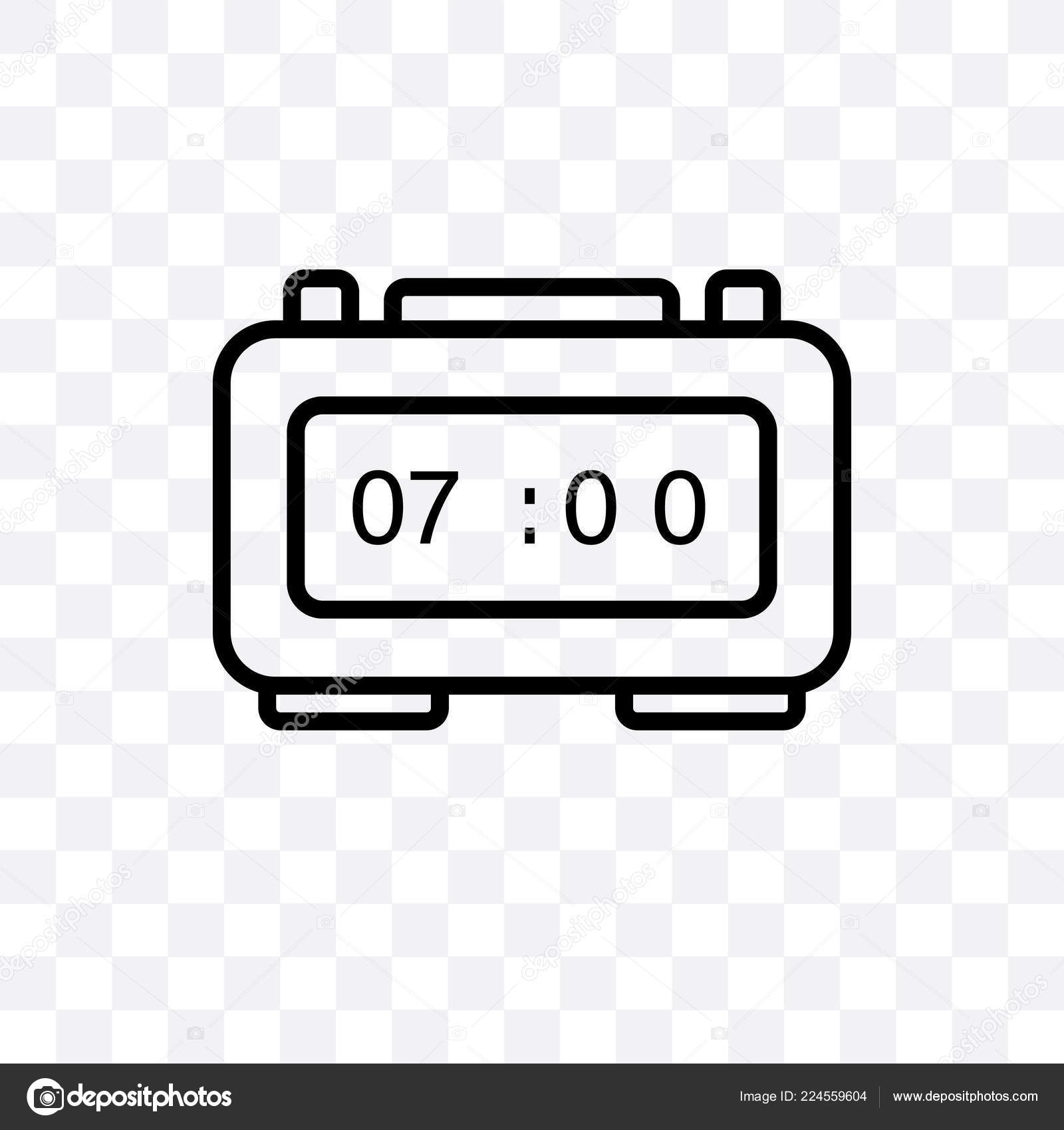 Alarm Clock Vector Linear Icon Isolated Transparent Background Alarm ...